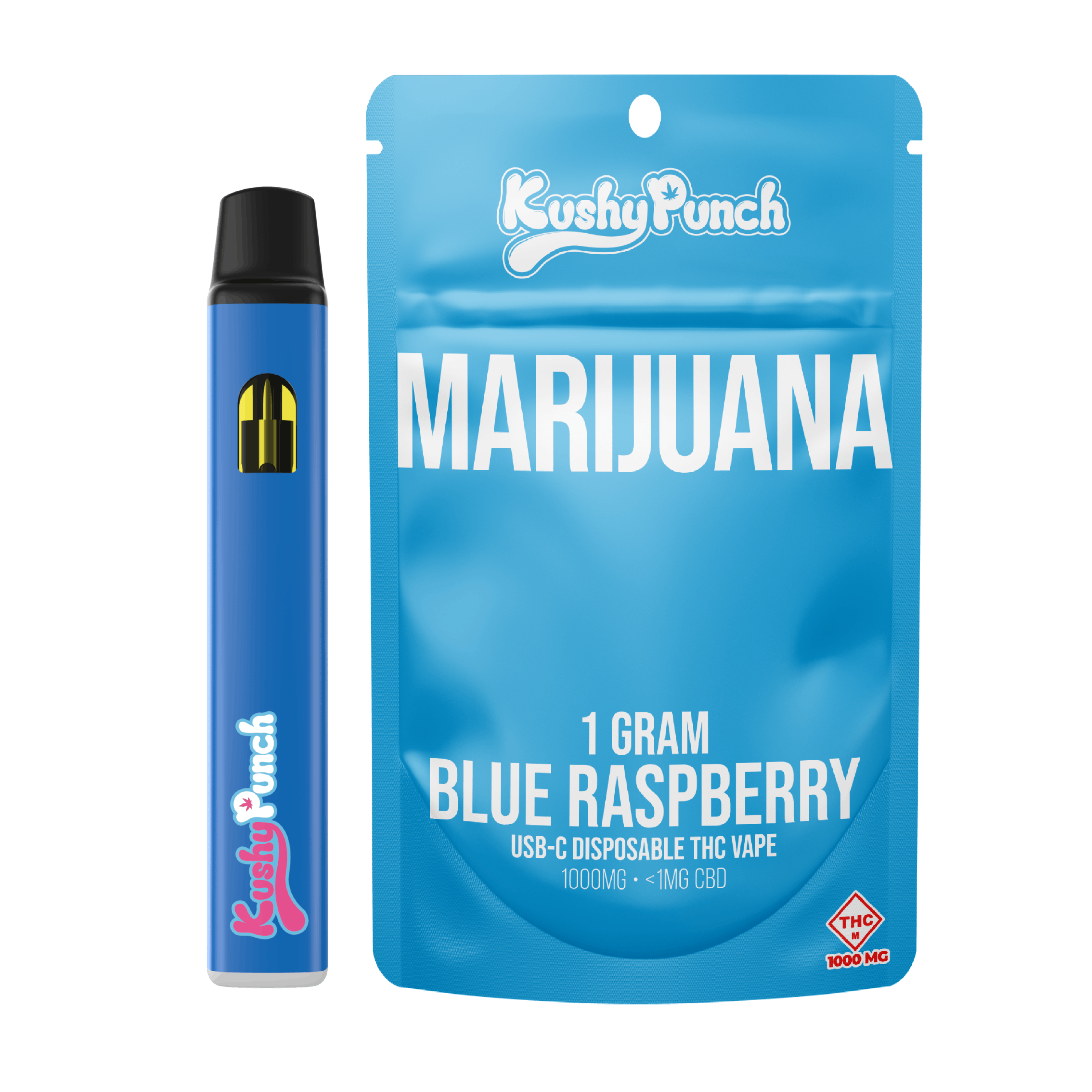 1G Kushy Punch Vape - Blue Raspberry - Kushy Punch