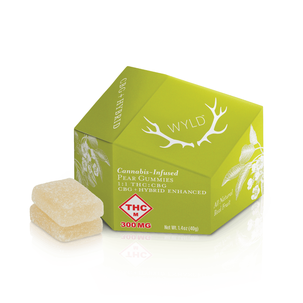 *HIGH DOSE* Pear 1:1 CBG + Hybrid Enhanced Gummies | 300:300mg - WYLD