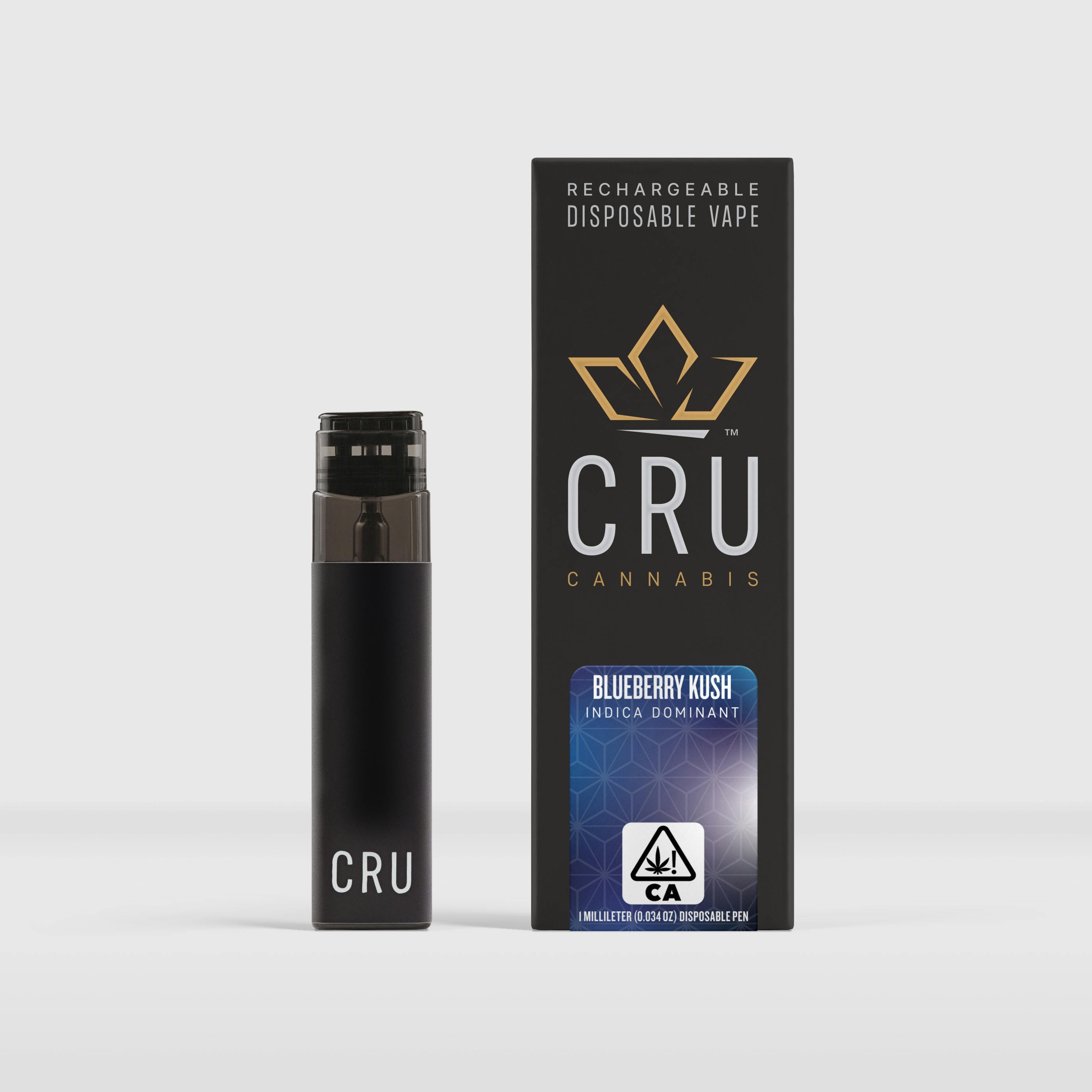 Blueberry Kush (1ml Rechargeable Pen) - CRU Cannabis