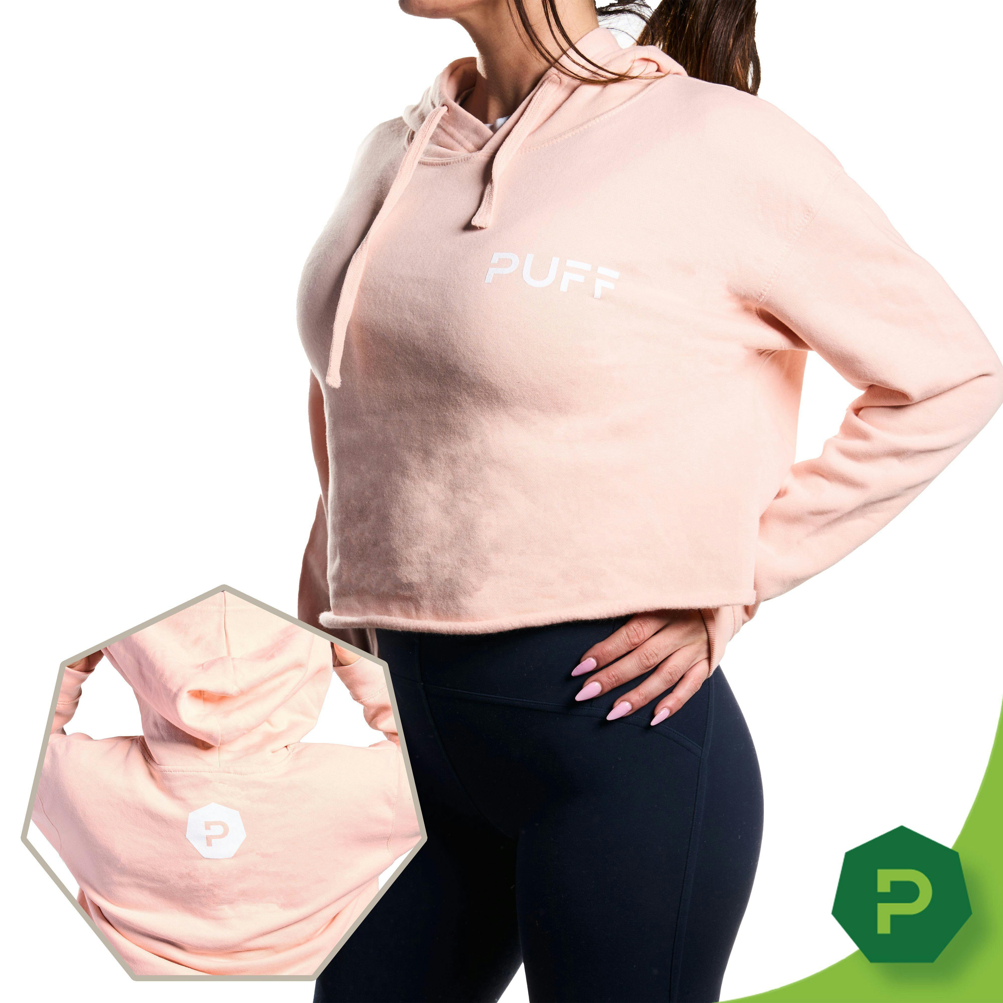 PUFF Cropped Hoodie Pink - Puff Cannabis Company