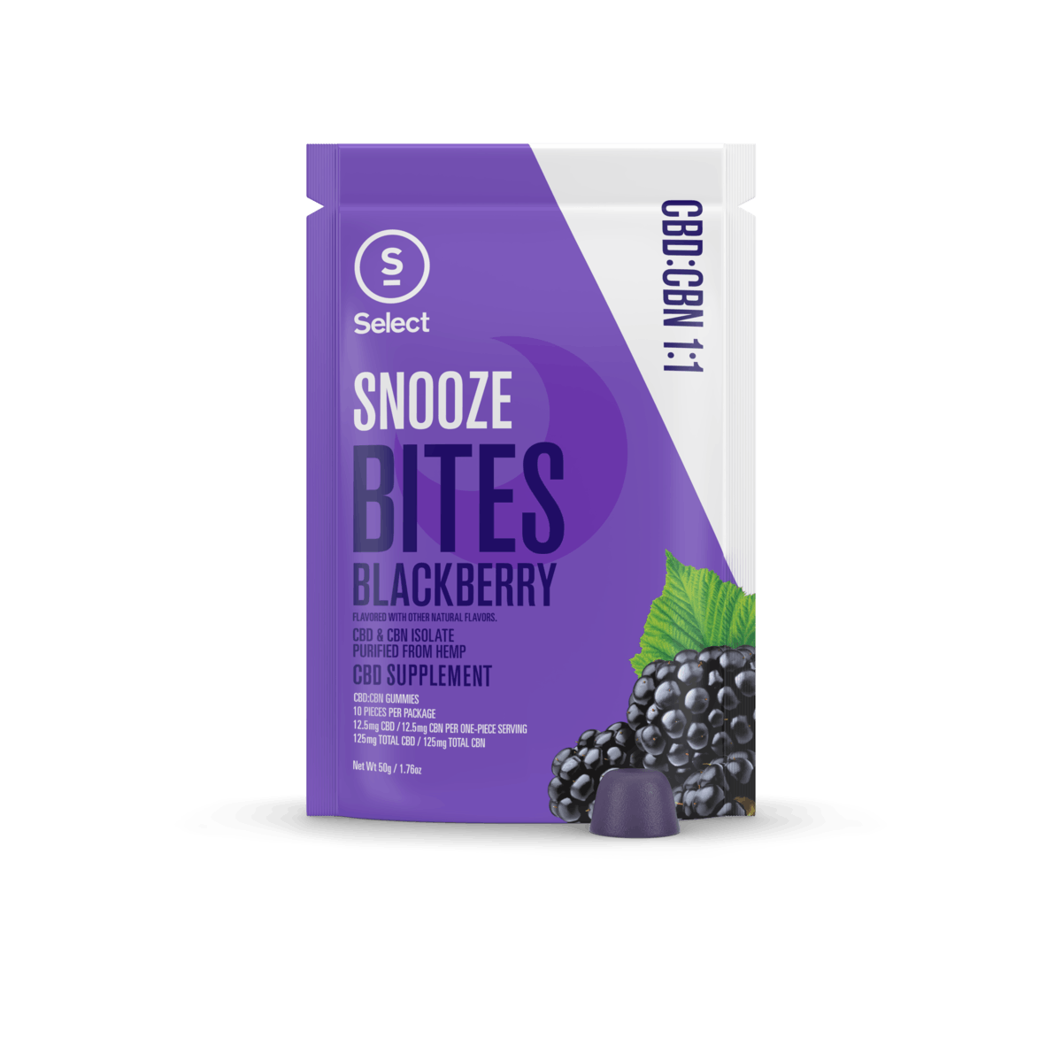 Snooze Blackberry CBD/CBN Gummies 1:1 10pk - Select