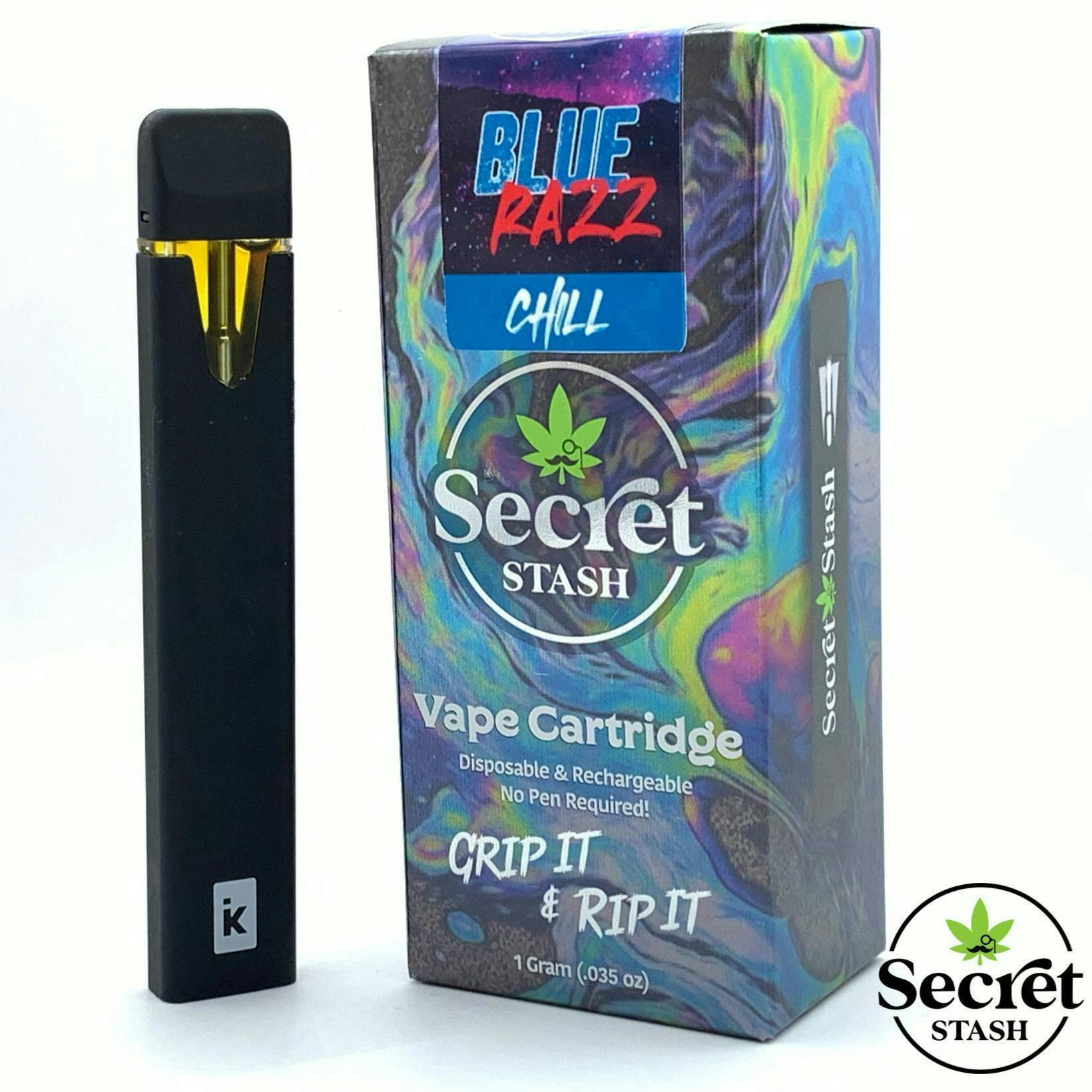 THC Distillate Disposable - Blue Razz - 1g - Secret Stash