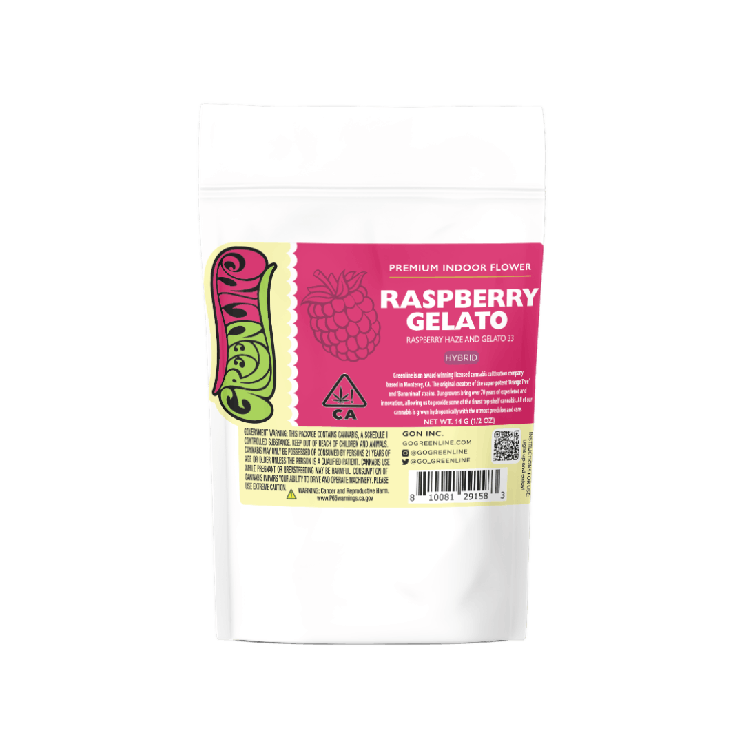Raspberry Gelato - 1/2 oz - Indoor - Hybrid - 14g - Greenline