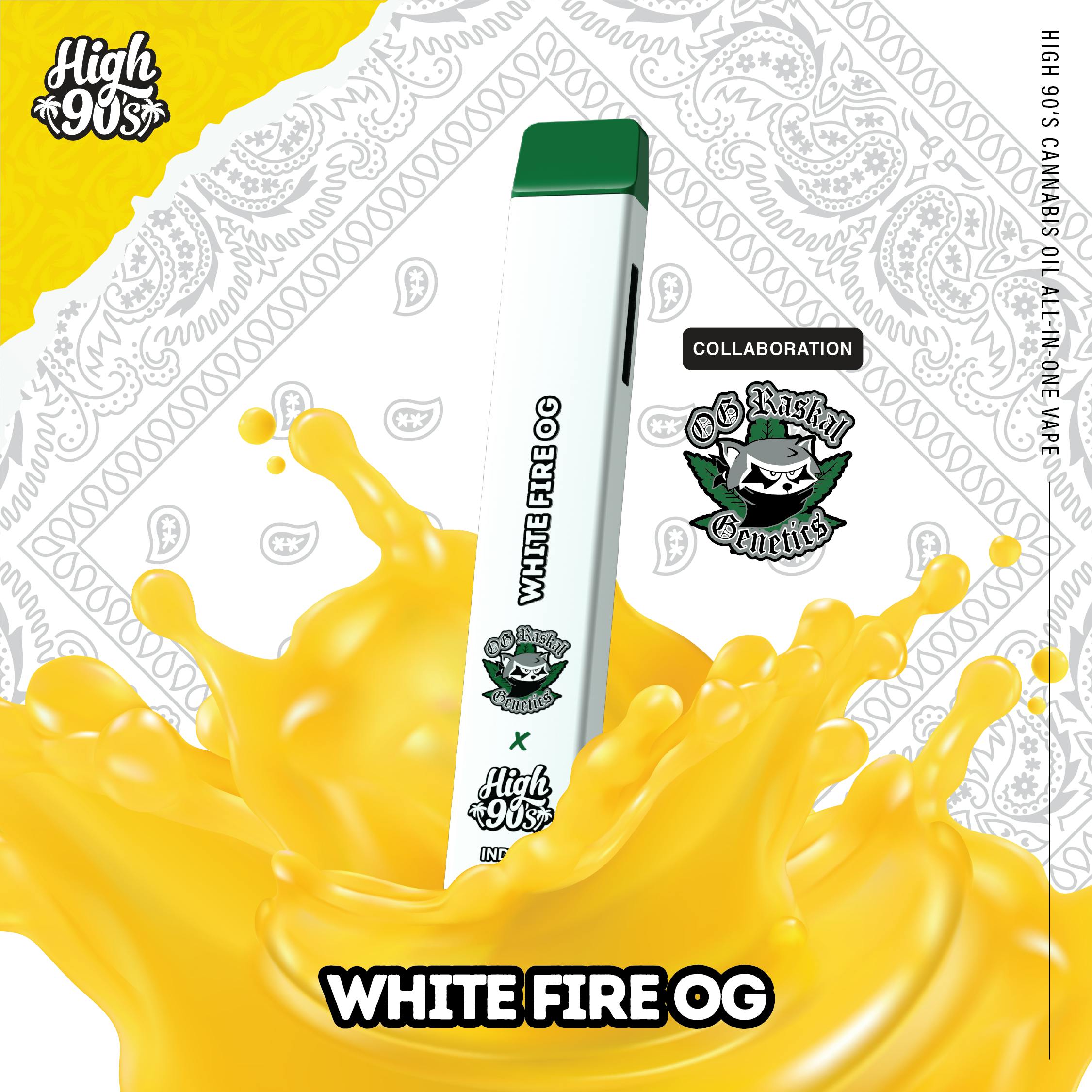 High 90s : White Fire OG 1g All-In-One Vape - HIGH 90s