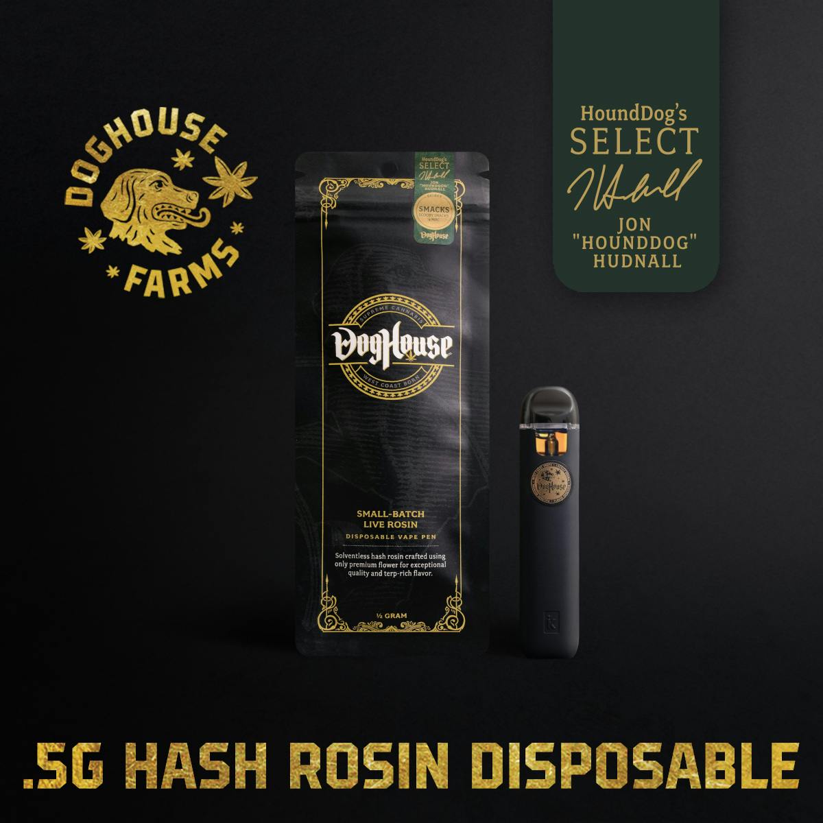 Smacks - .5g Hash Rosin Disposable - Doghouse Farms