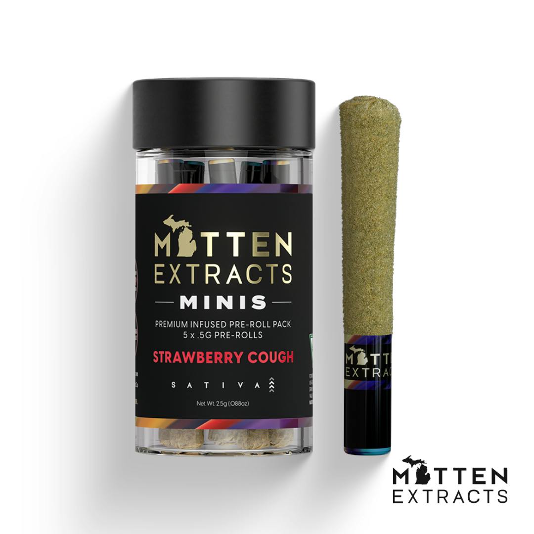 Mitten Extracts Minis | Infused Pre-Rolls 2.5g | 5pk - Strawberry Cough ...