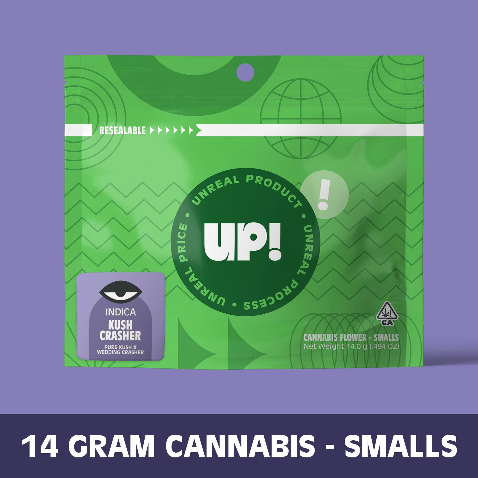 Kush Crasher Premium Smalls Flower 14g - UP!