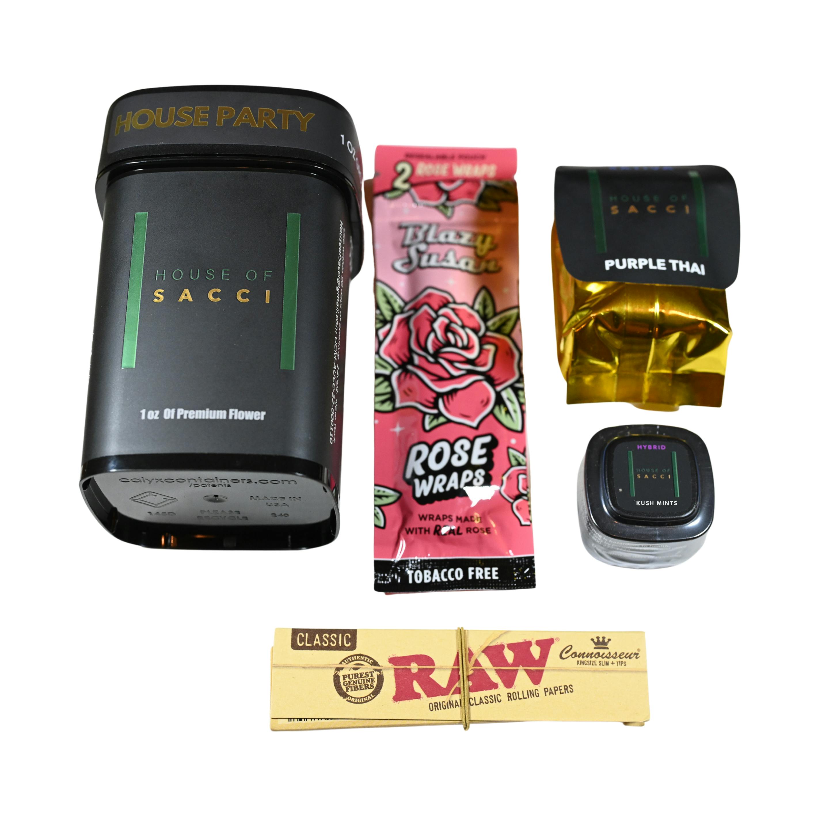 House Party Pack: Purple Thai Flower + Kush Mints Kief - House of Sacci House Party Pack: Purple Thai Flower + Kush Mints Kief - House of Sacci