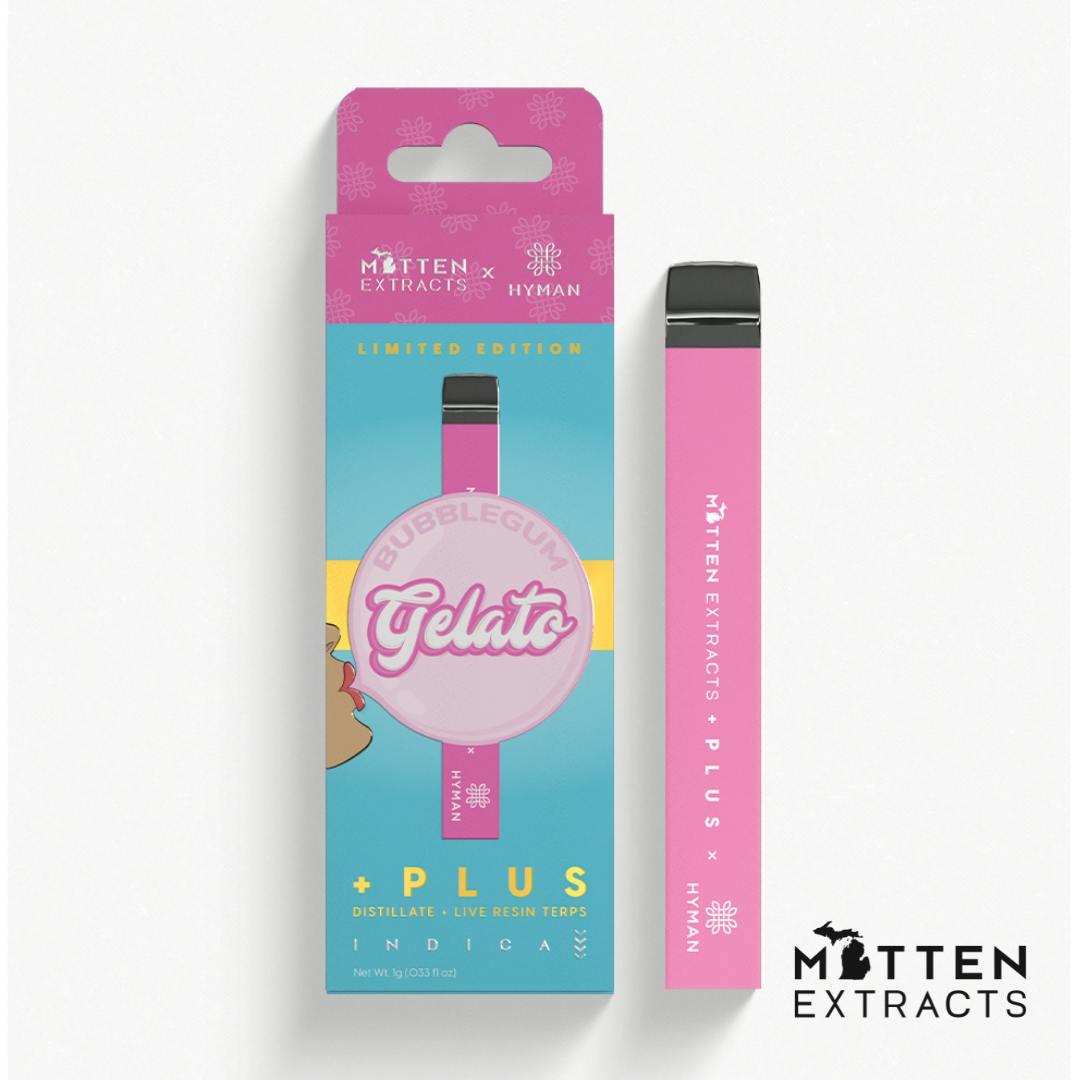 Mitten + Plus x HYMAN Disposable - Bubblegum Gelato 1g (Indica ...