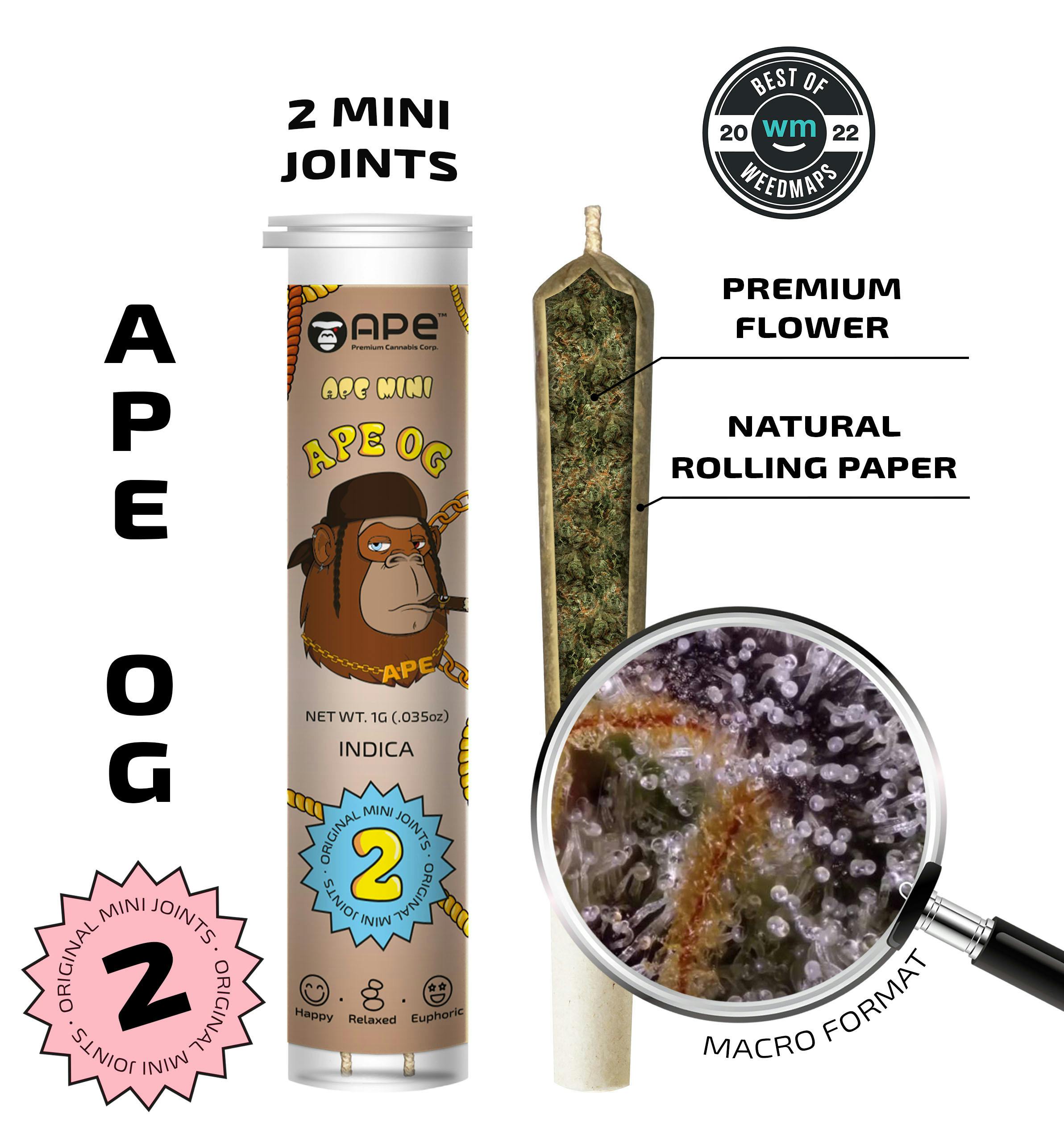 Ape OG — 2 original mini joints (1g | 0.5g each) - APE Premium Cannabis ...