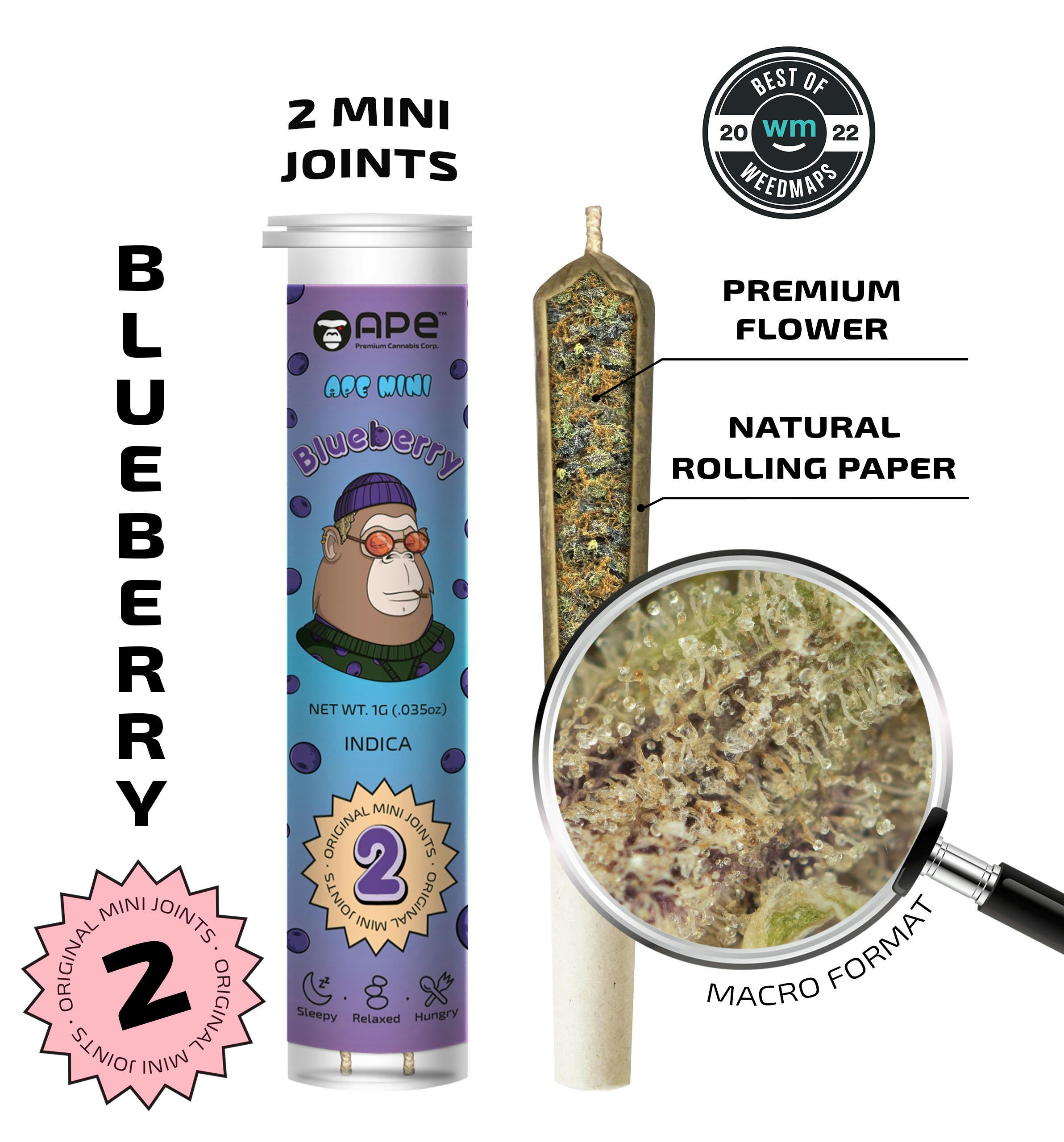 Blueberry — 2 original mini joints (1g | 0.5g each) - APE Premium ...