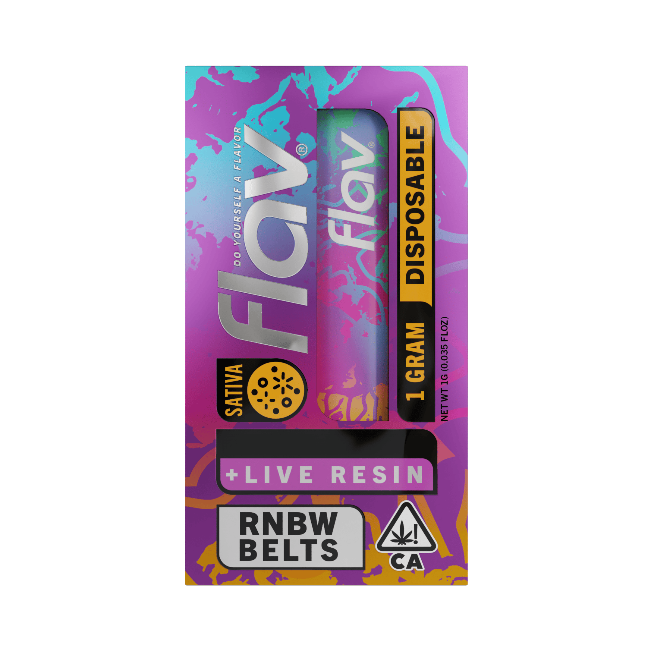 Vape - All In One - 1.0g - Live Resin - RNBW Belts - Sativa - Flav