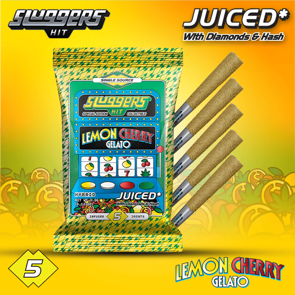 Sluggers -Infused Preroll - 3.5g 5pk - Lemon Cherry Gelato - Sluggers Hit