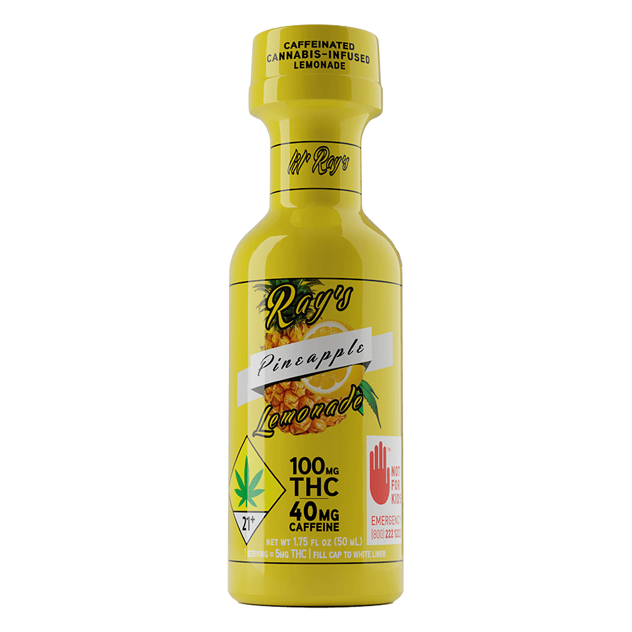 Caffeinated Pineapple lil' Ray's 100/40mg THC/CAFFEINE - Ray's Lemonade