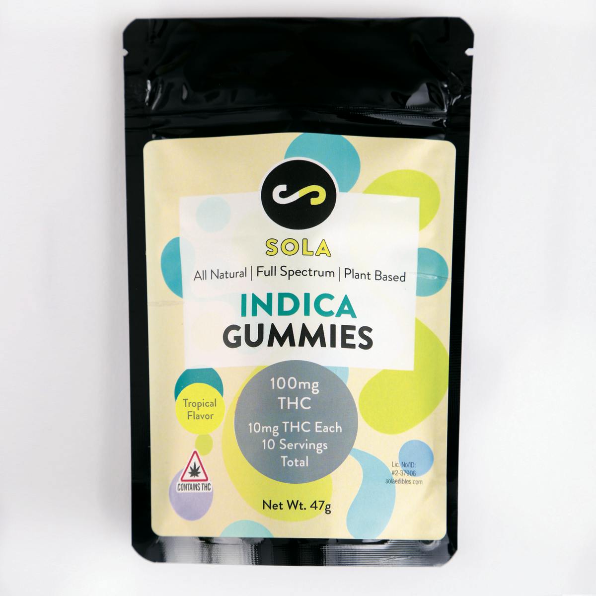 100mg Indica Gummies - Tropical Flavor Pack - Sola Edibles