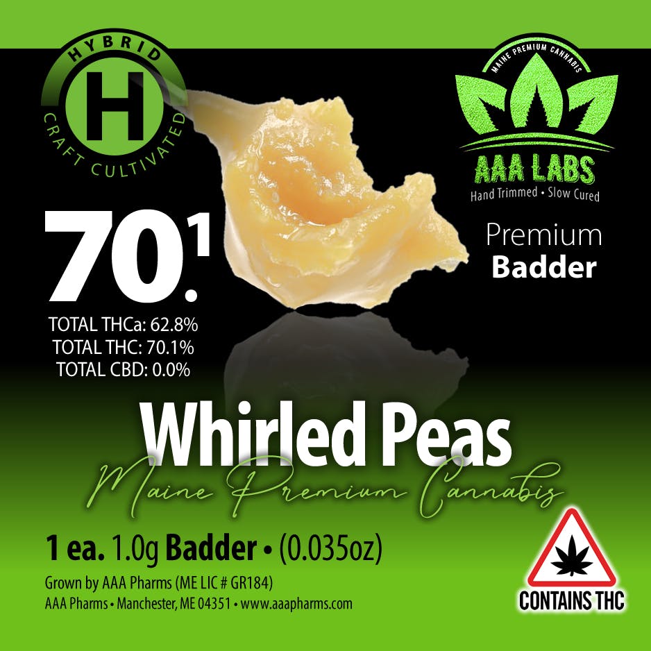 Whirled Peas - Badder - AAA Pharms