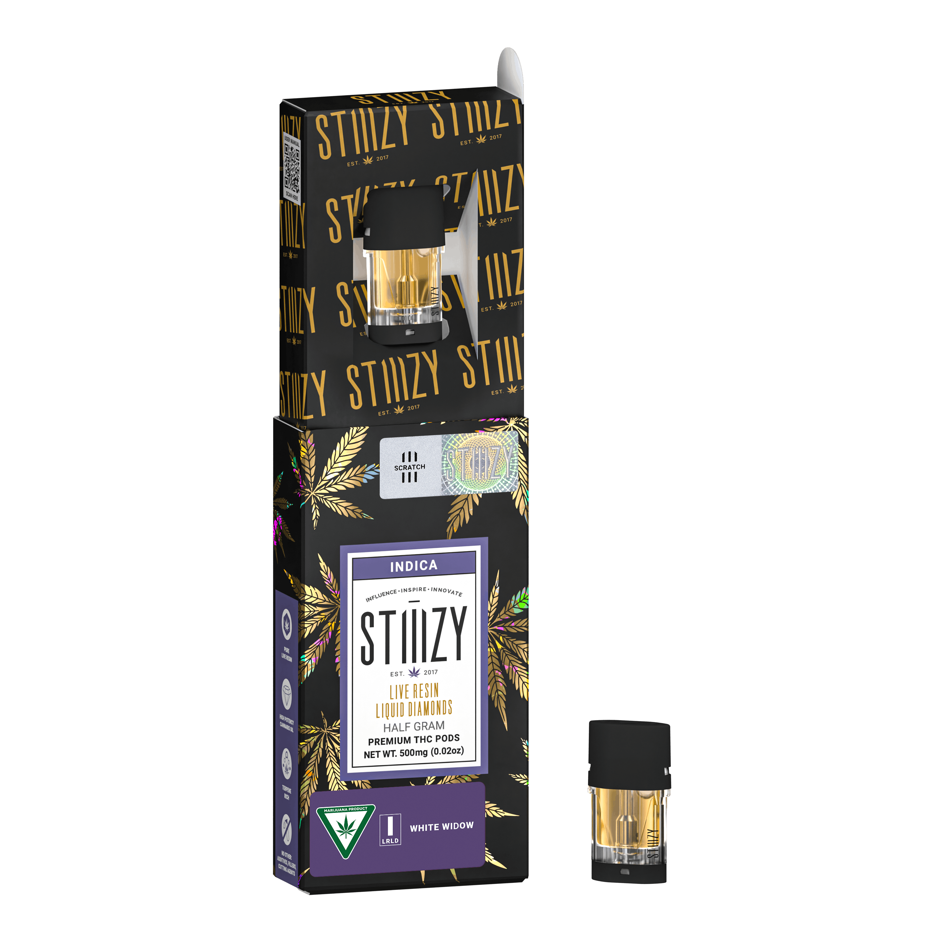 Vape Cartridge - WHITE WIDOW .5G Live Resin Liquid Diamonds Pod ...