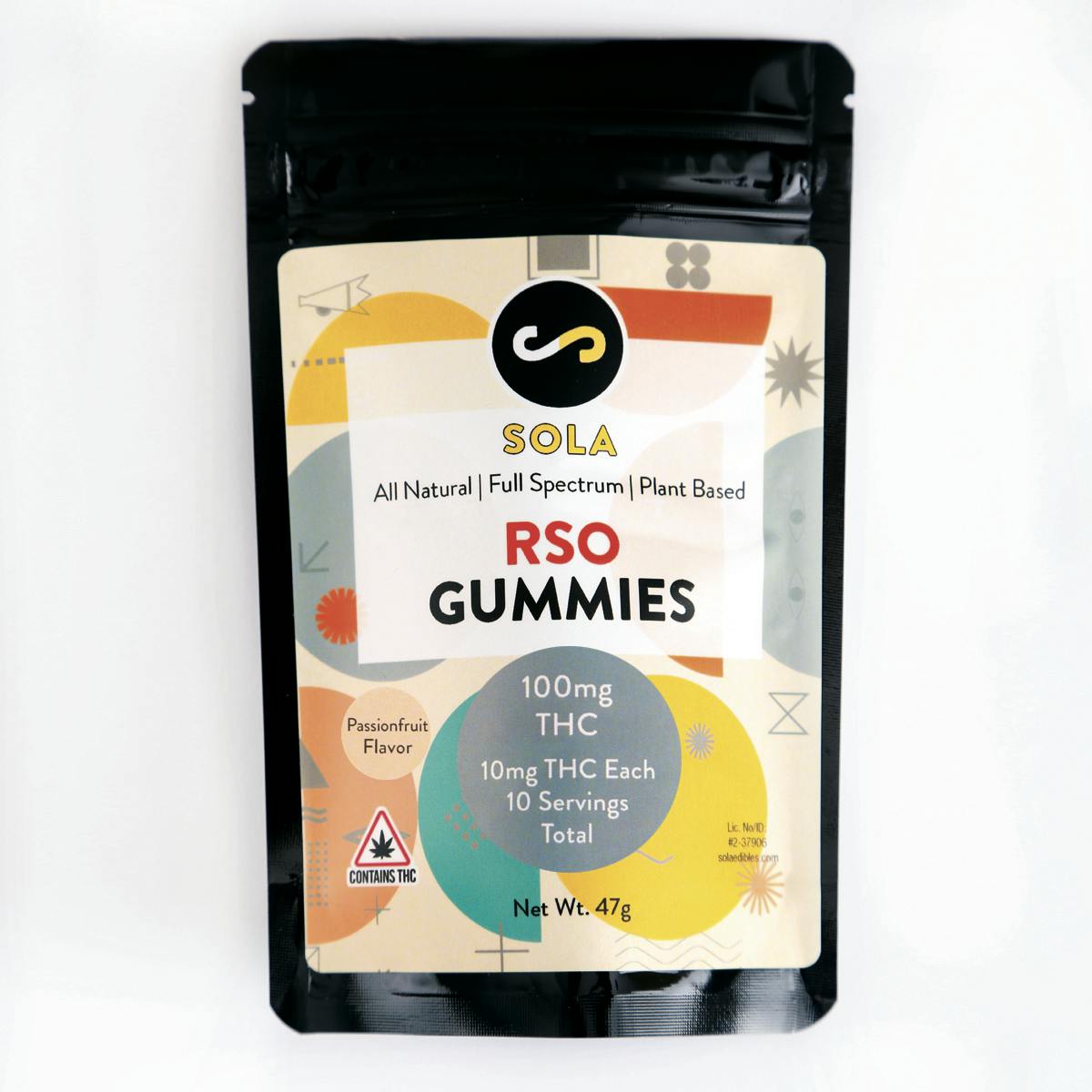 100mg RSO Gummies - Passionfruit Flavor Pack - Sola Edibles