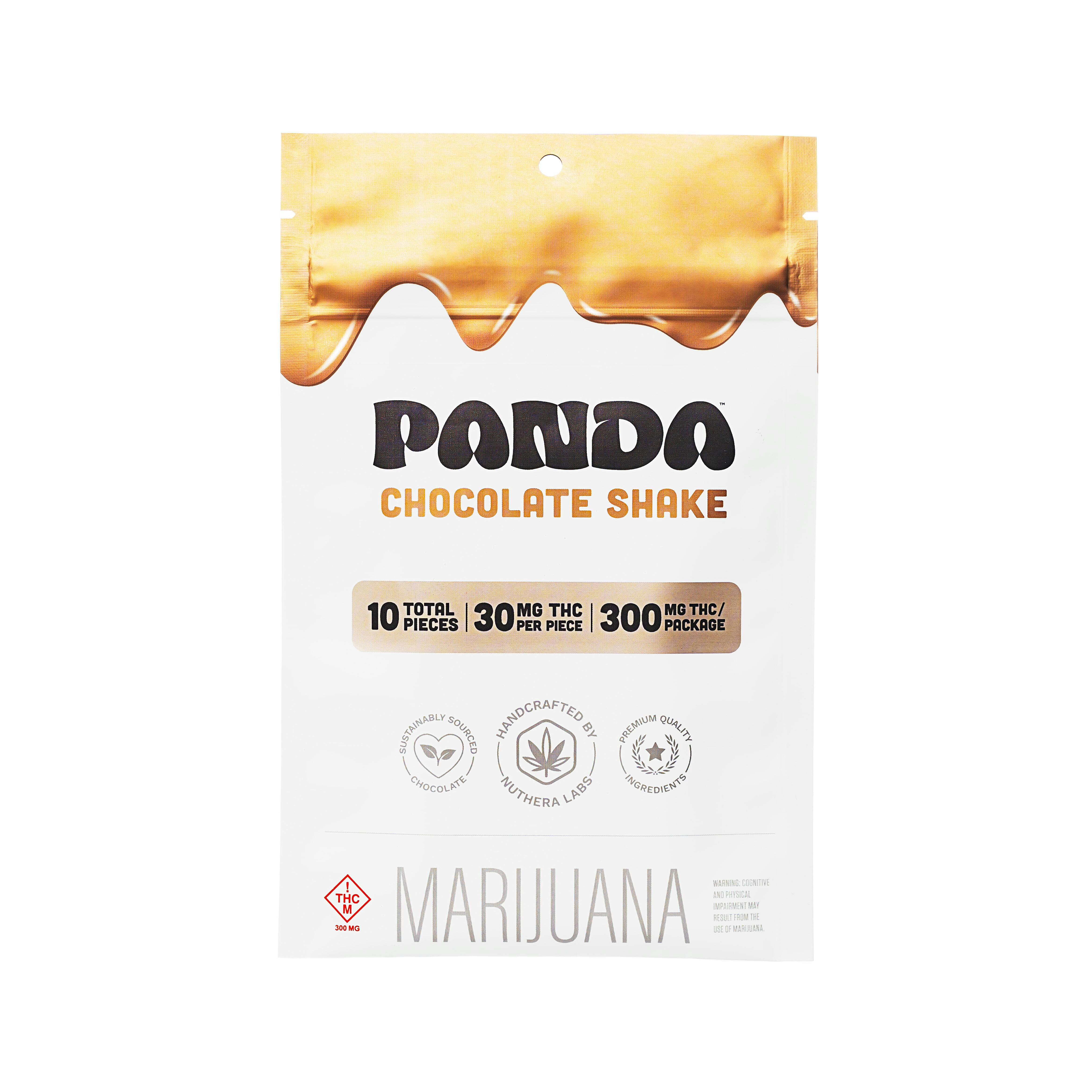 Panda Chocolate Shake 300mg Chocolate Bar - Nuthera