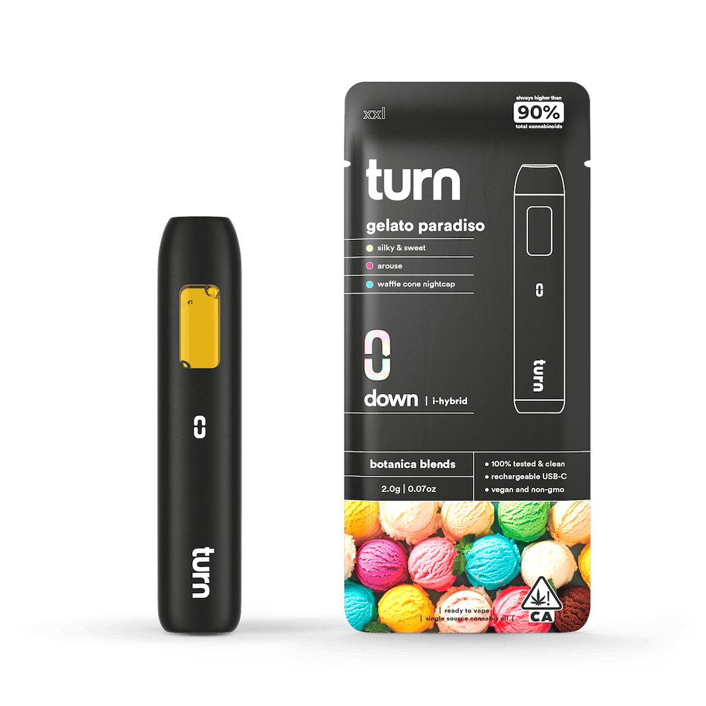 2.0g AIO | gelato paradiso | botanica blends | down | - turn