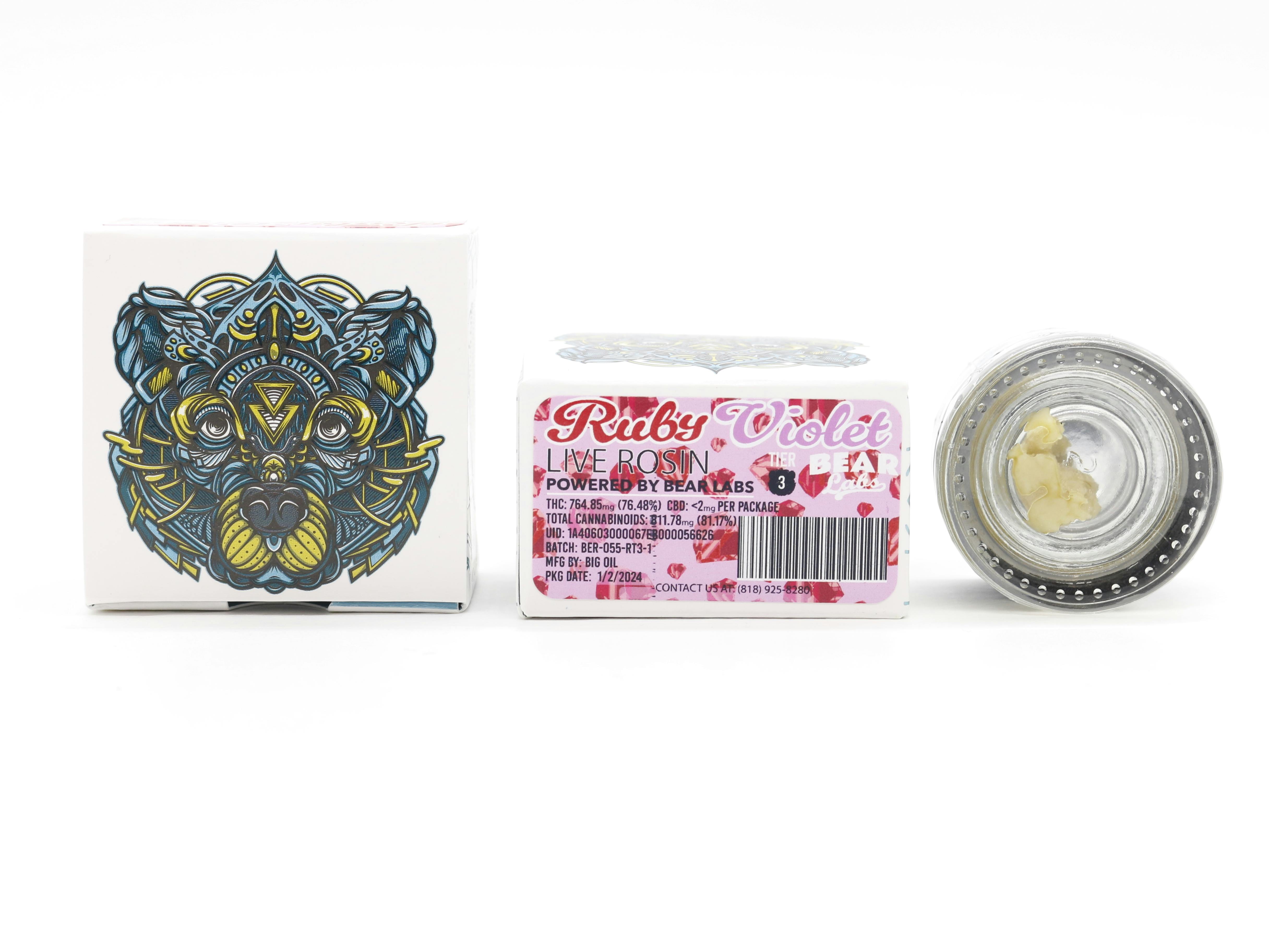 Ruby Violet T3 Live Rosin - 1g - Bear Labs