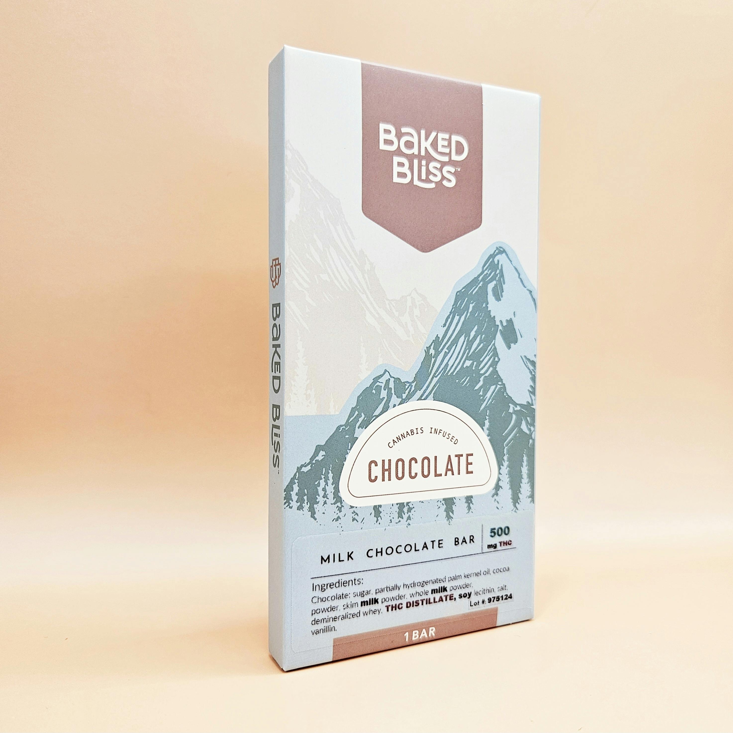 Baked Bliss 500mg Milk Chocolate Bar - Baked Bliss Edibles