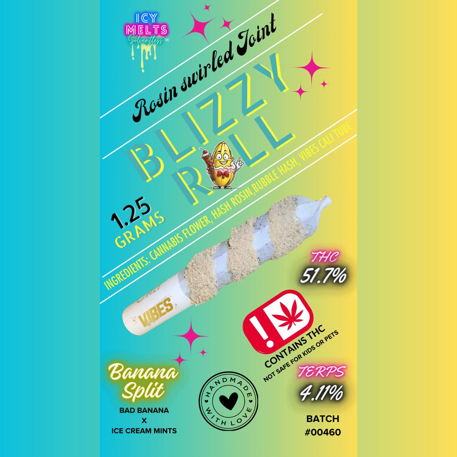 Blizzy Rolls - Banana Split - ICY MELTS SOLVENTLESS