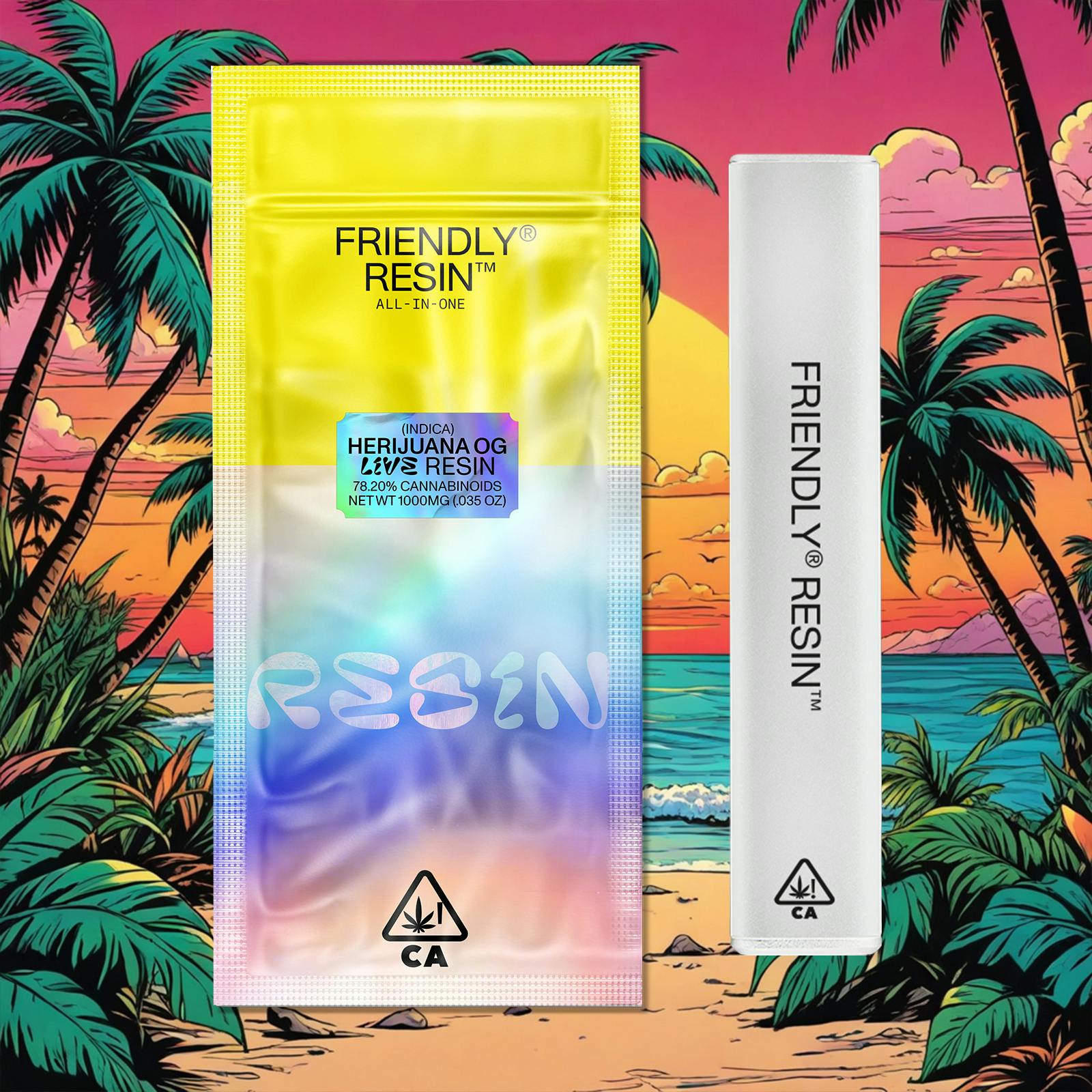 Herijuana OG | Indica | 1g Live Resin ALL-IN-ONE - Friendly Brand