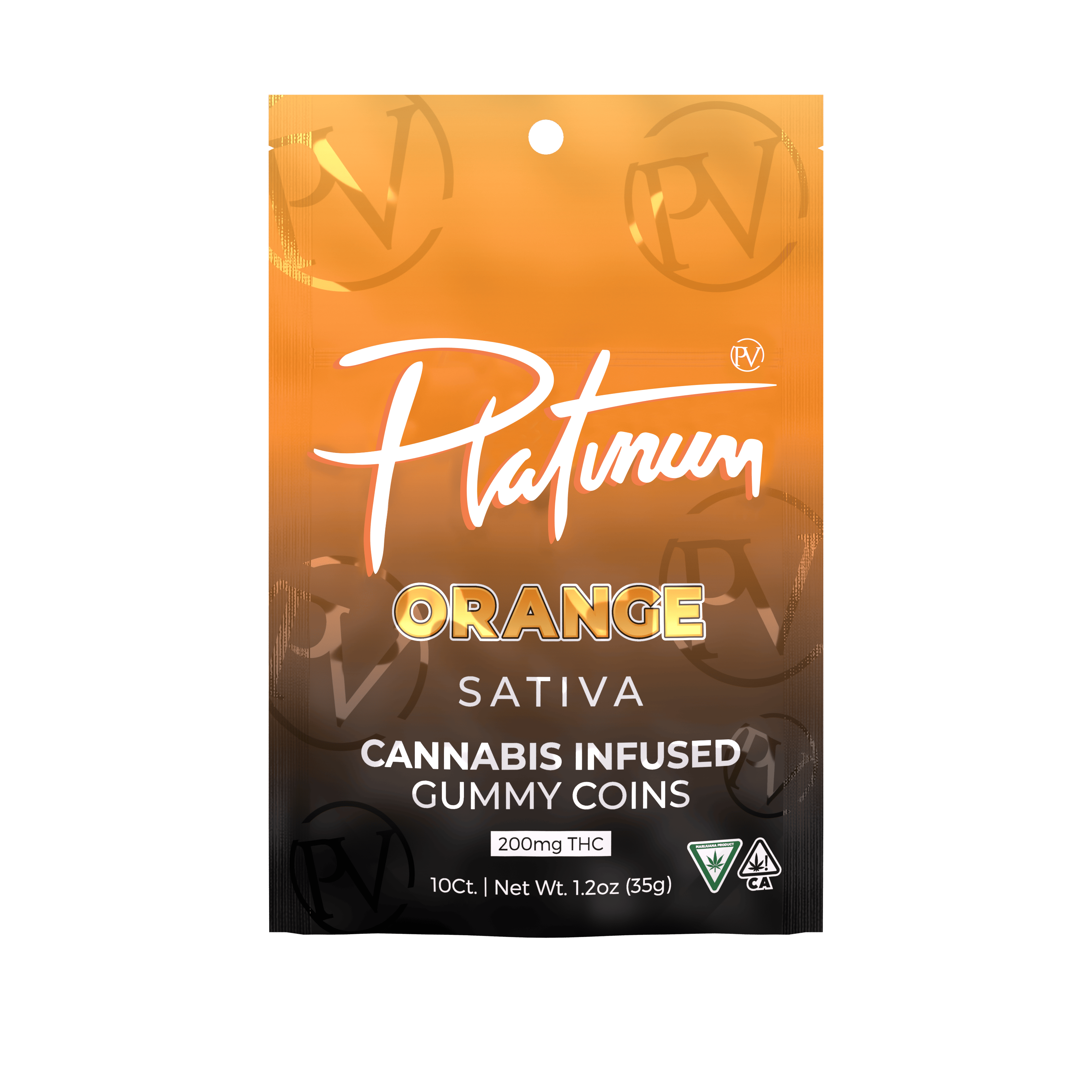 Platinum Vape 200mg Gummies - Orange (Sativa) - Platinum Vape