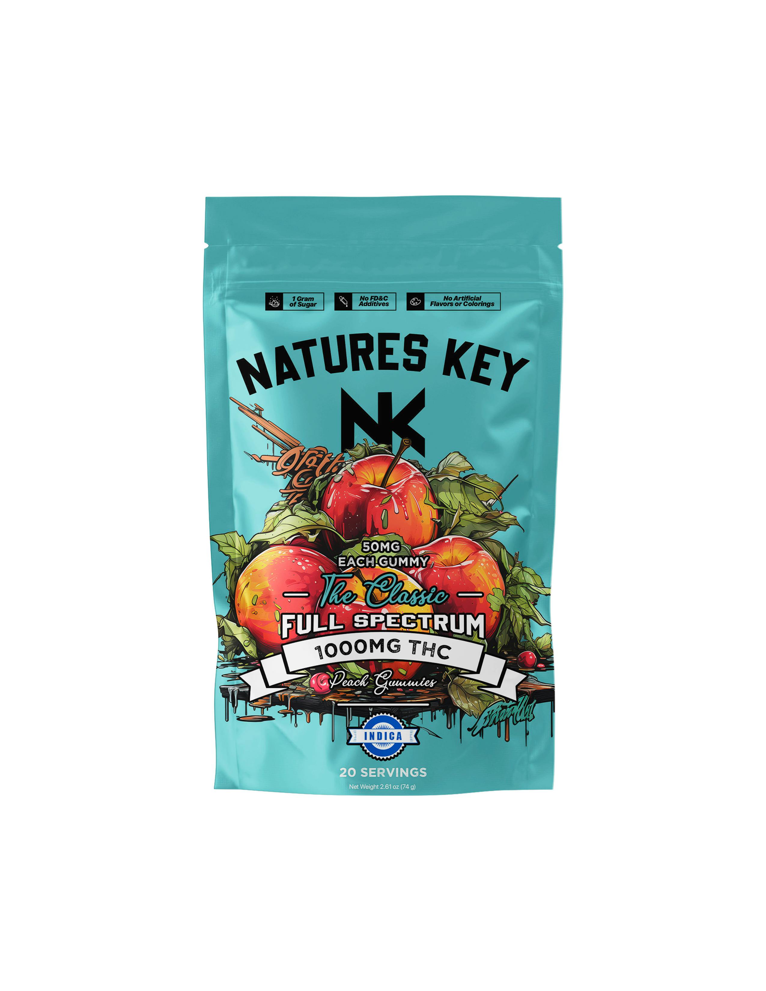 Peach | 1000mg | Indica Gummies - Natures Key