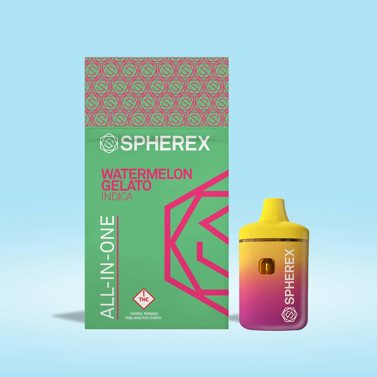 Watermelon Gelato All-in-One Vape - 1g AIO Mini - Spherex
