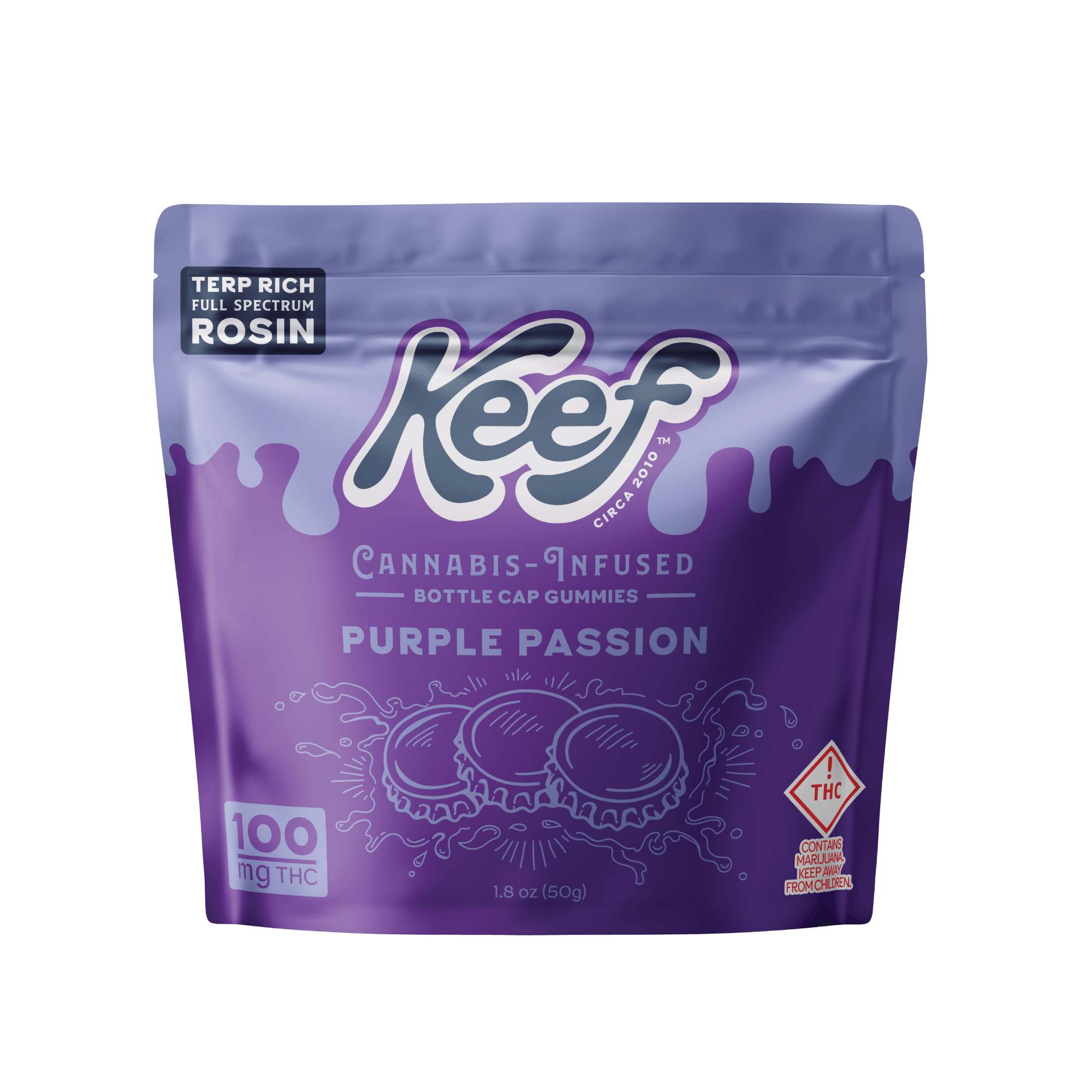 Keef Bottle Cap Gummies Purple Passion - Keef Brands