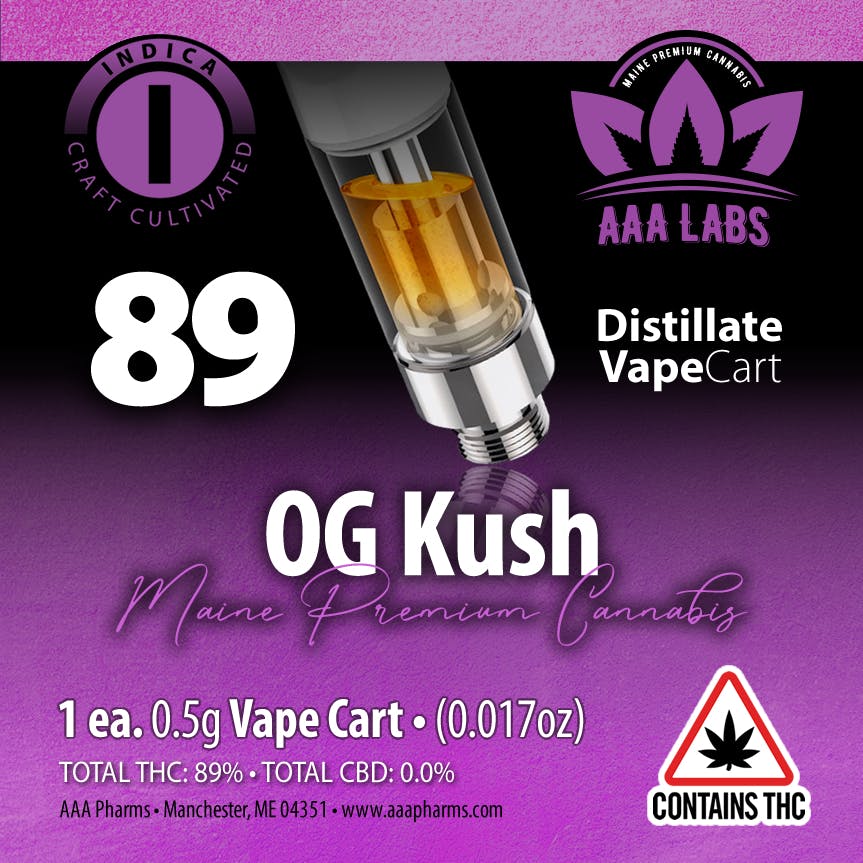 OG Kush - Distillate Vape Cart - AAA Pharms
