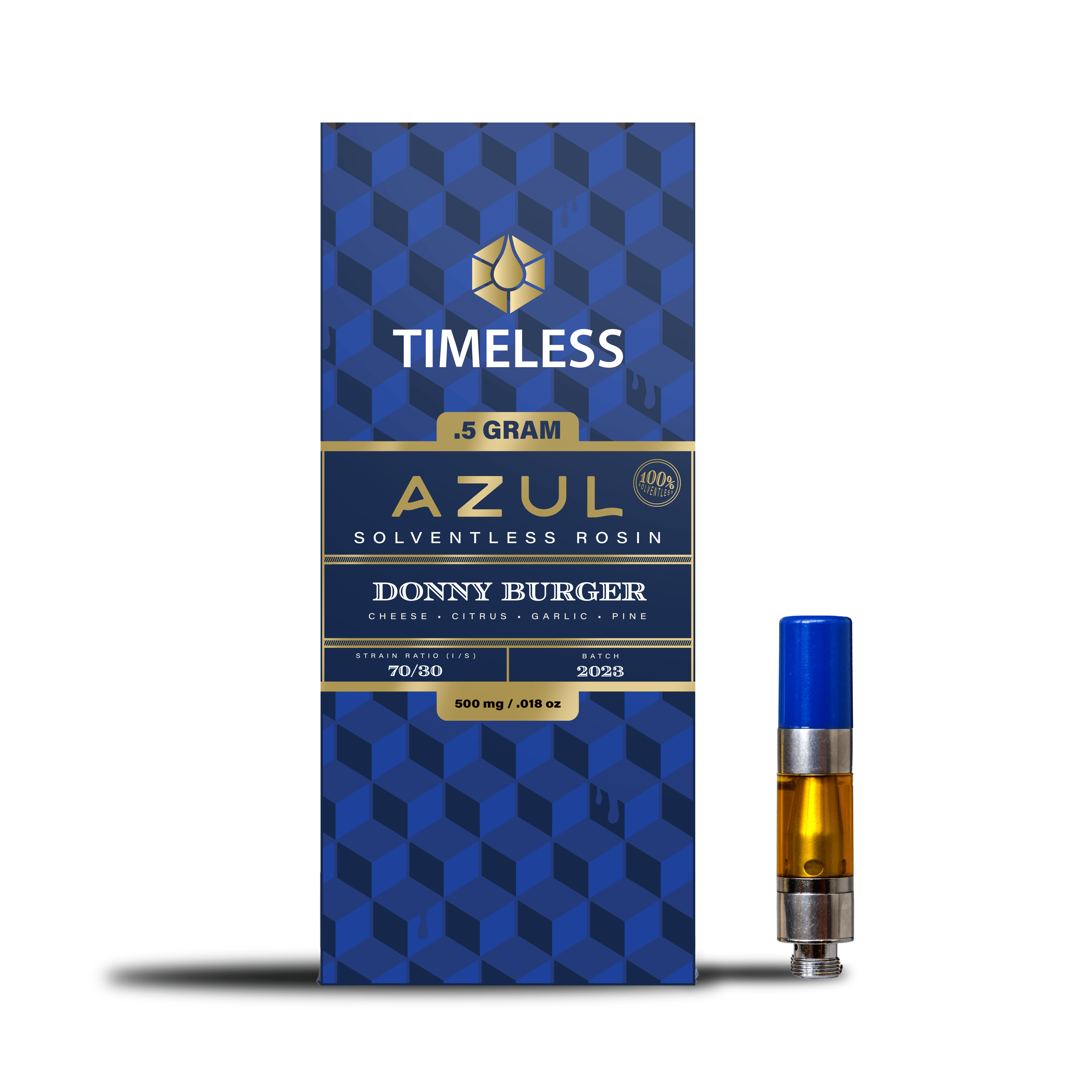 AZUL Donny Burger 500mg Live Rosin Vape Cartridge - Timeless Vapes