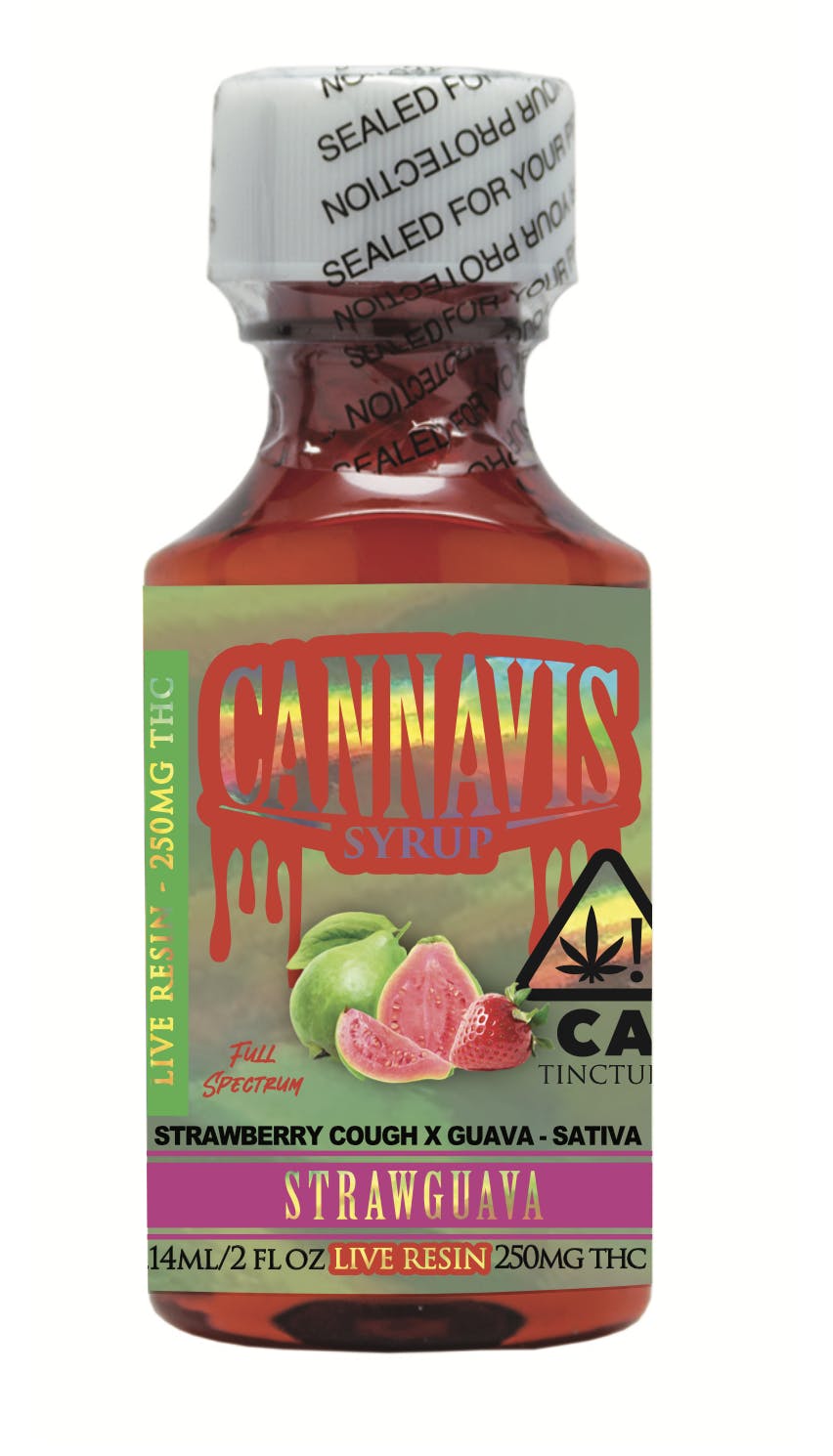 250MG Live Resin THC Syrup Tincture (Strawguava) - Cannavis
