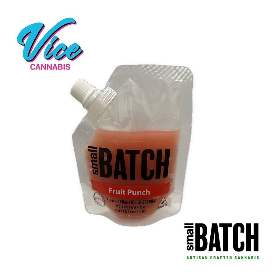 Small Batch: Fruit Punch Juice Drink 100mg - Vice Cannabis