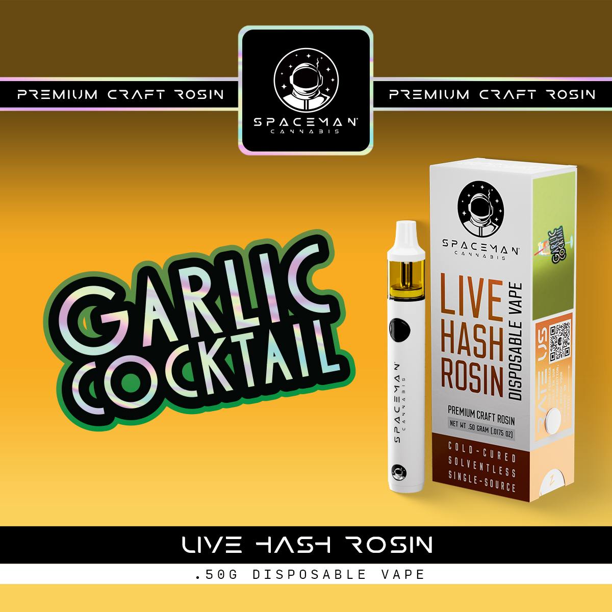 Spaceman - .5g Live Hash Rosin Disposable Vape - Garlic Cocktail ...