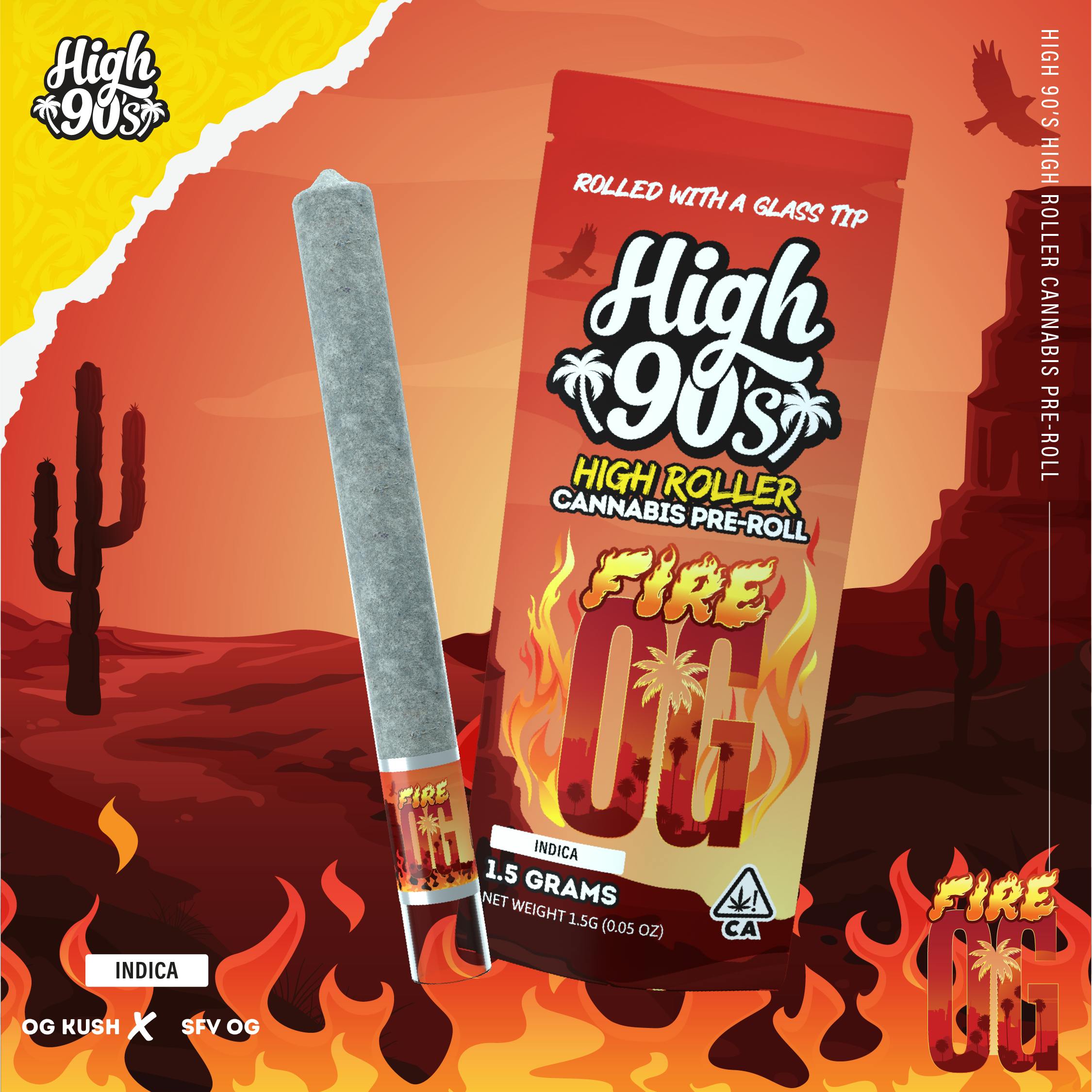 High 90s : Fire OG 1.5g High Roller Pre-Roll - FireJays - Mission Viejo ...