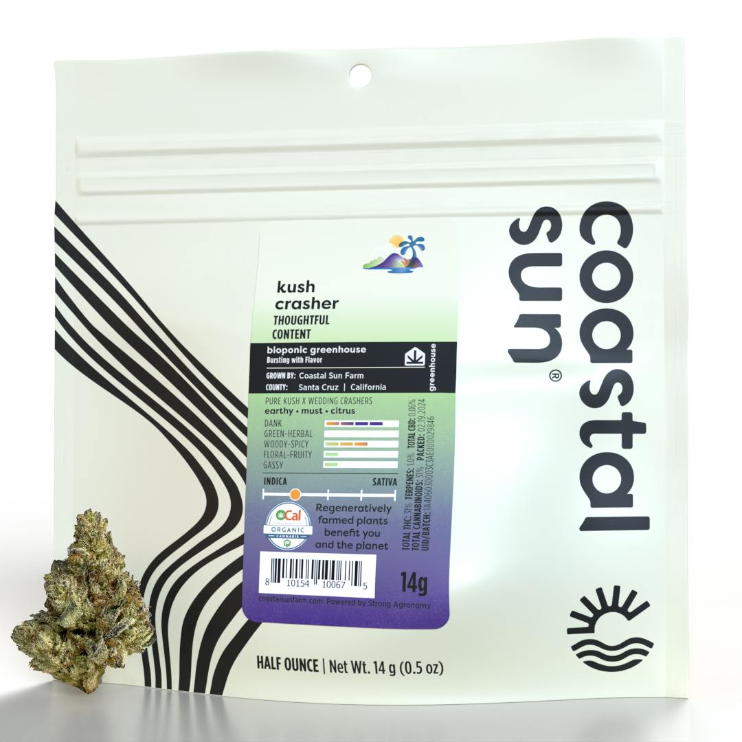 Kush Crasher Greenhouse Flower 14g - Coastal Sun