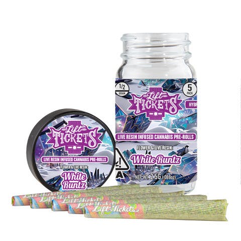 White Runtz - Infused Pre-Roll 5-Pack - Lift Tickets