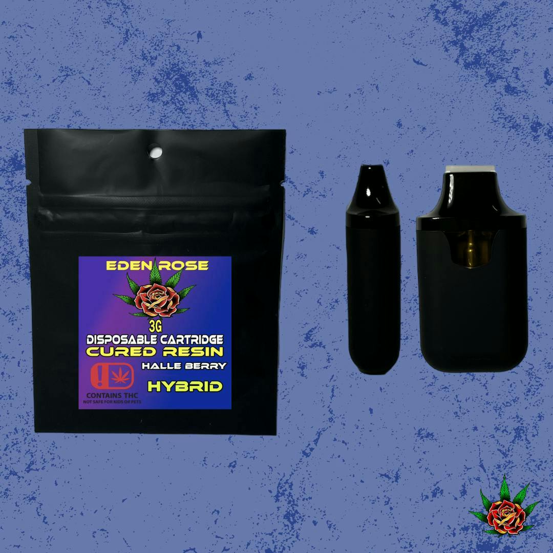 Eden Rose Cured Resin Disposable 3g - Halle Berry (Indica) - Eden Rose Processing