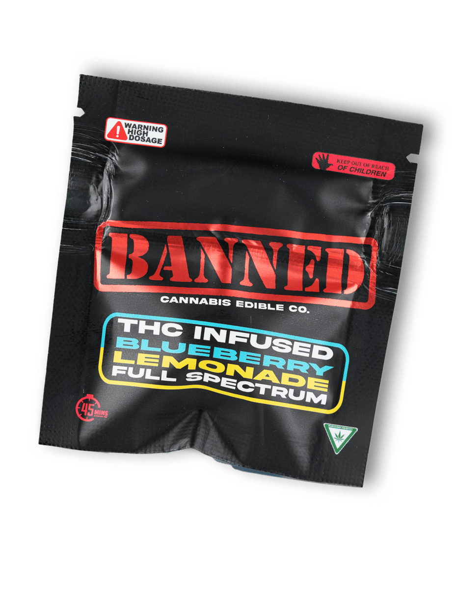 BLUEBERRY LEMONADE SINGLE GUMMY 200MG - Banned Edible Co