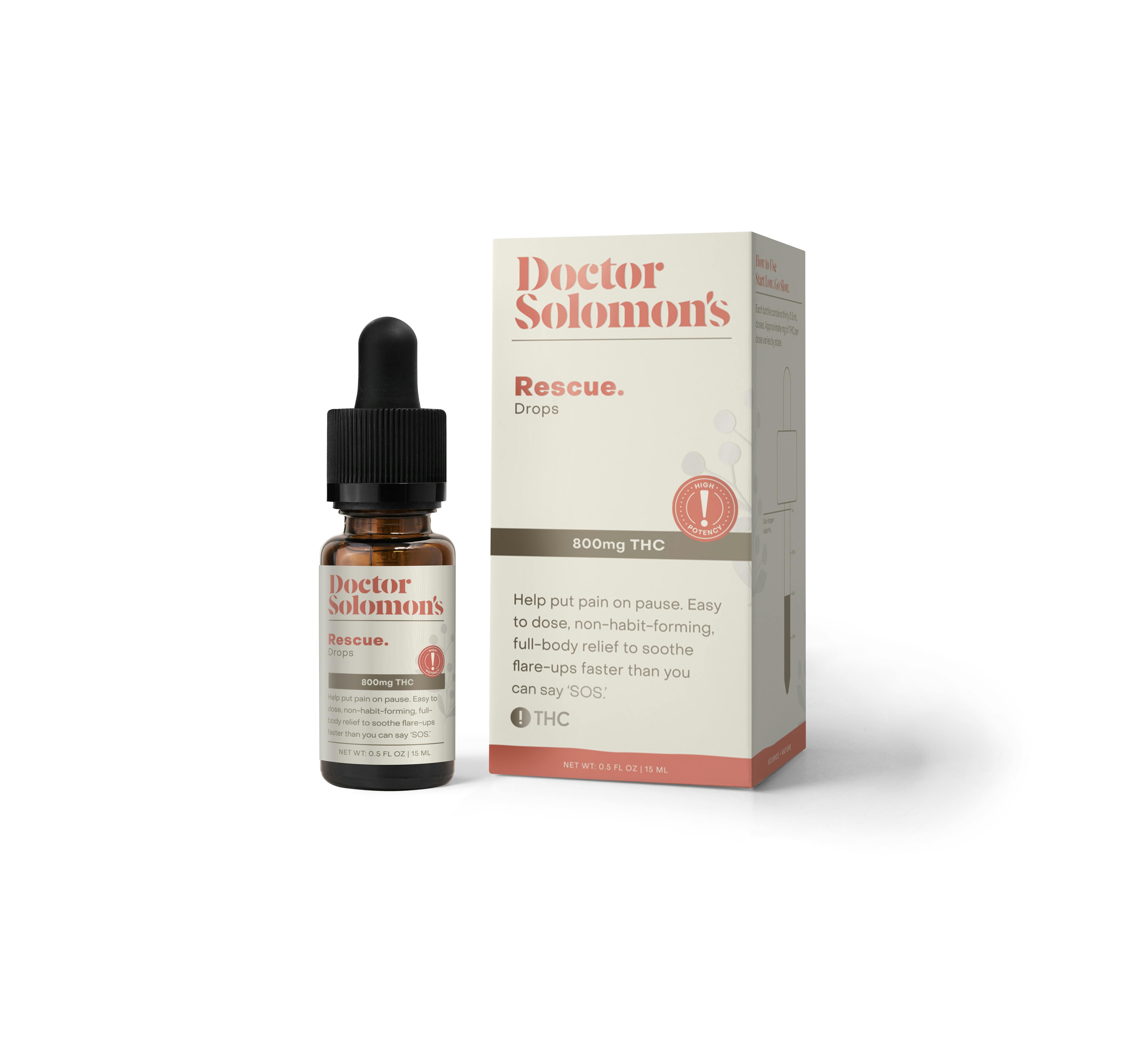 Doctor Solomon's | Rescue Drops- High Dose THC Rich | (15mL) | 800mg ...
