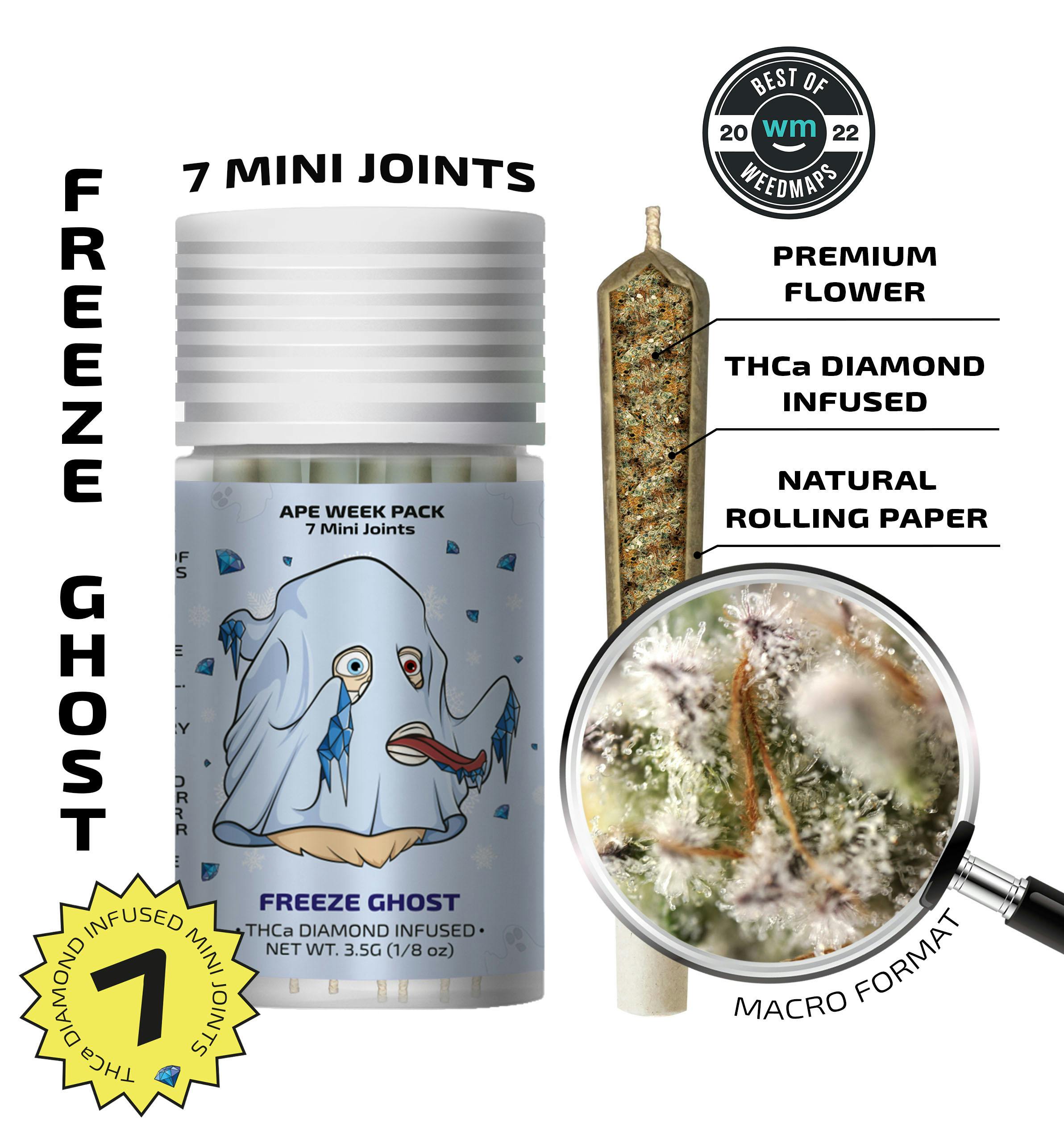 Freeze Ghost [Indica] — 7 Diamond Infused Mini Joints (3.5g | 0.5g each ...