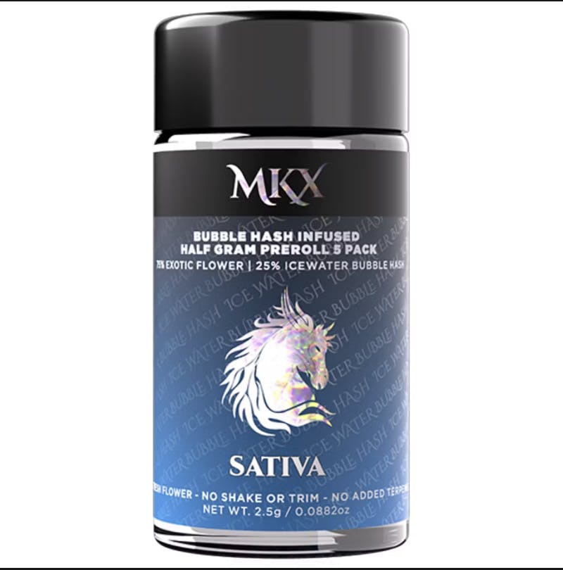 AU - .5g 5-Pack Bubble Hash Pre-Rolls - Green Crack - Sativa - MKX Oil Co