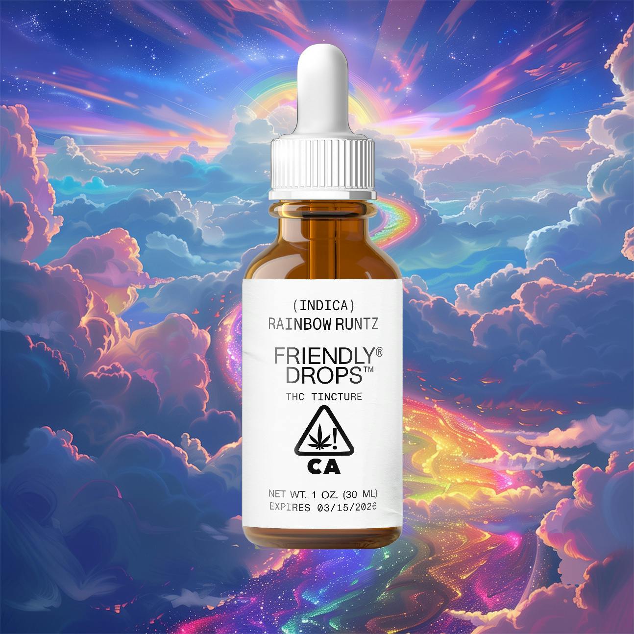 Rainbow Runtz | Indica | 1000mg Full Spectrum Tincture - Friendly Brand