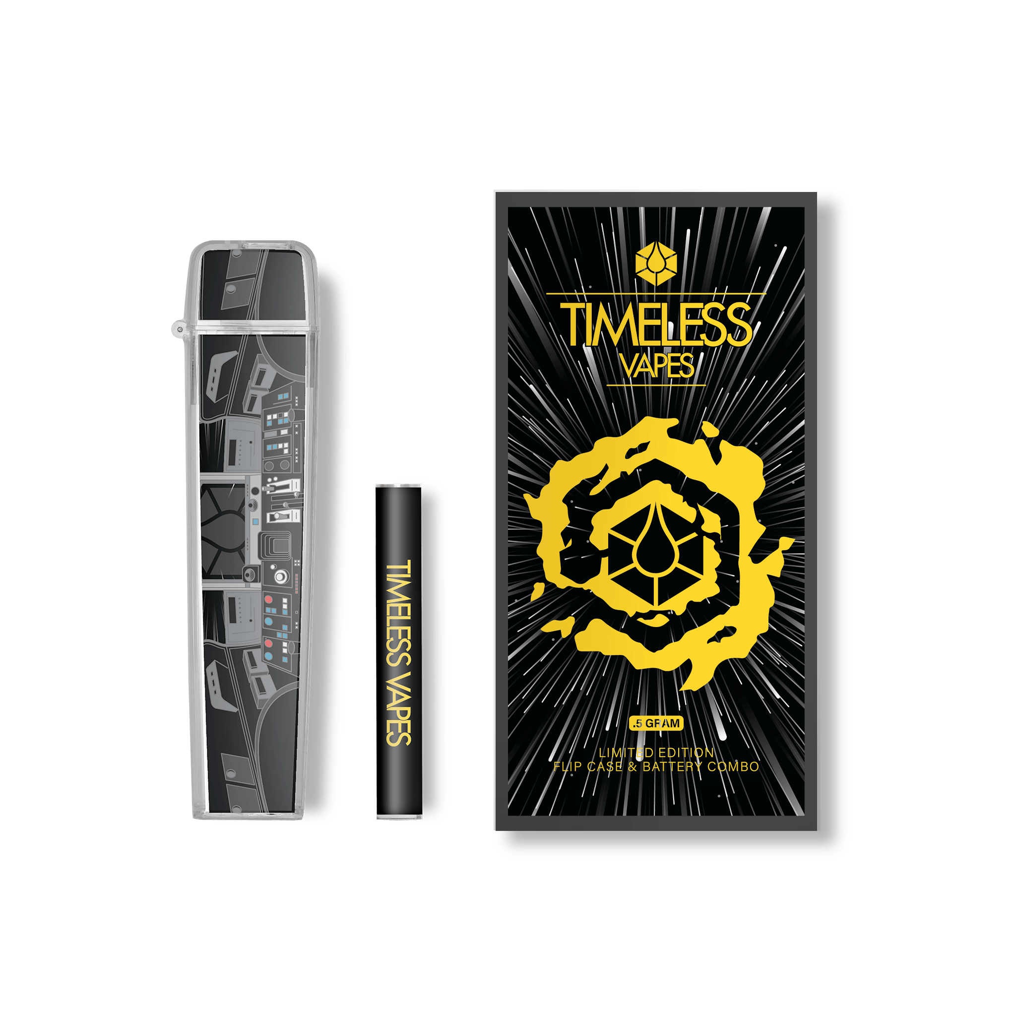 Limited Edition 12 Parsecs Flip Case & Battery Combo 500mg - Timeless Vapes