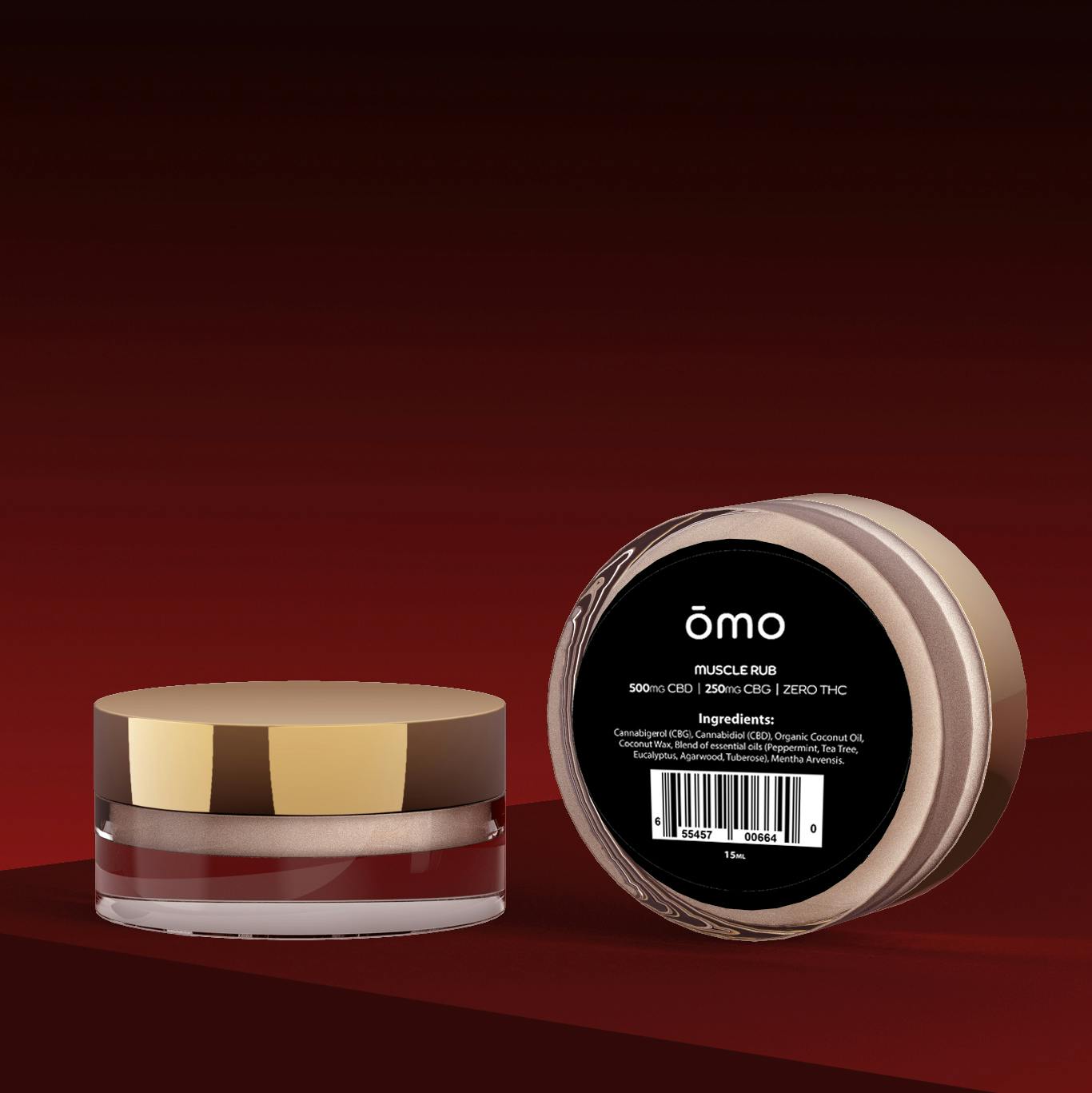 ŌMO Muscle Rub, 15ml. 500mg CBD. 250mg CBG. ZERO THC - ŌMO Wellness