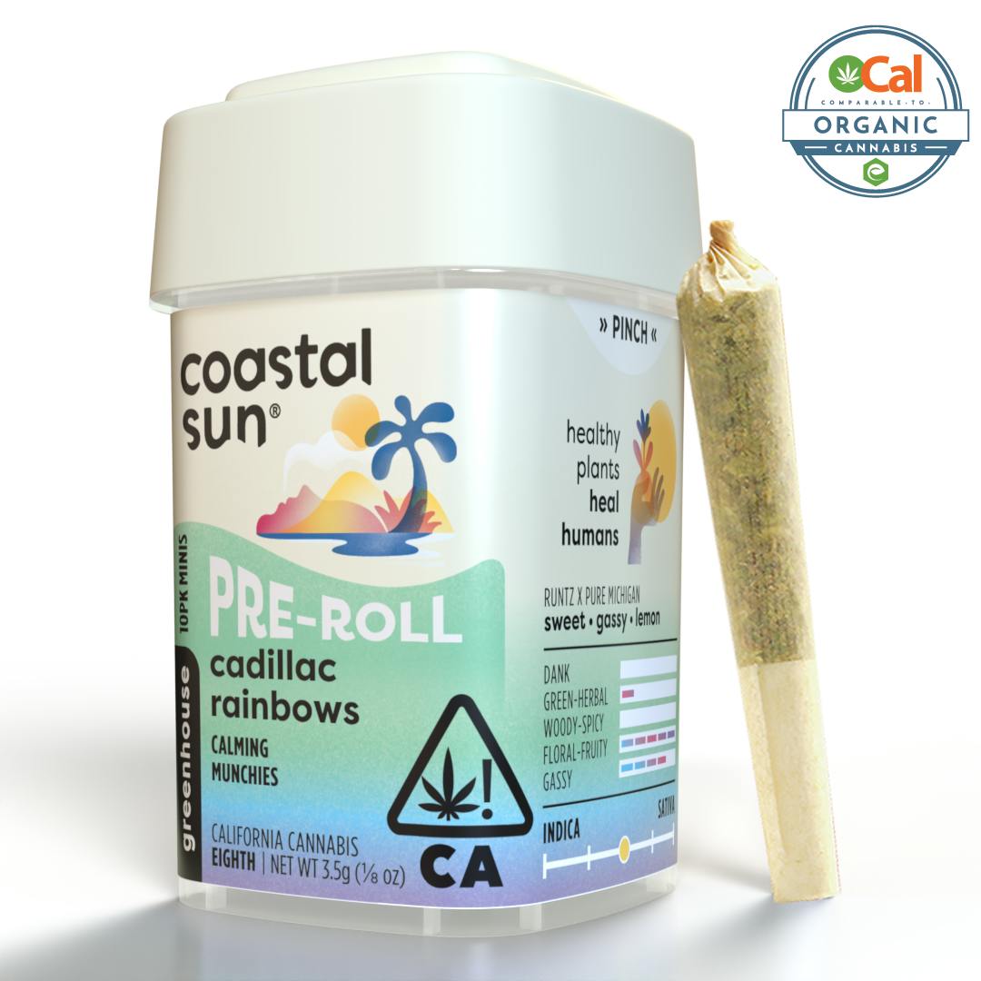 Cadillac Rainbows Greenhouse 0.35g Pre-Roll 10pk 3.5g - Coastal Sun