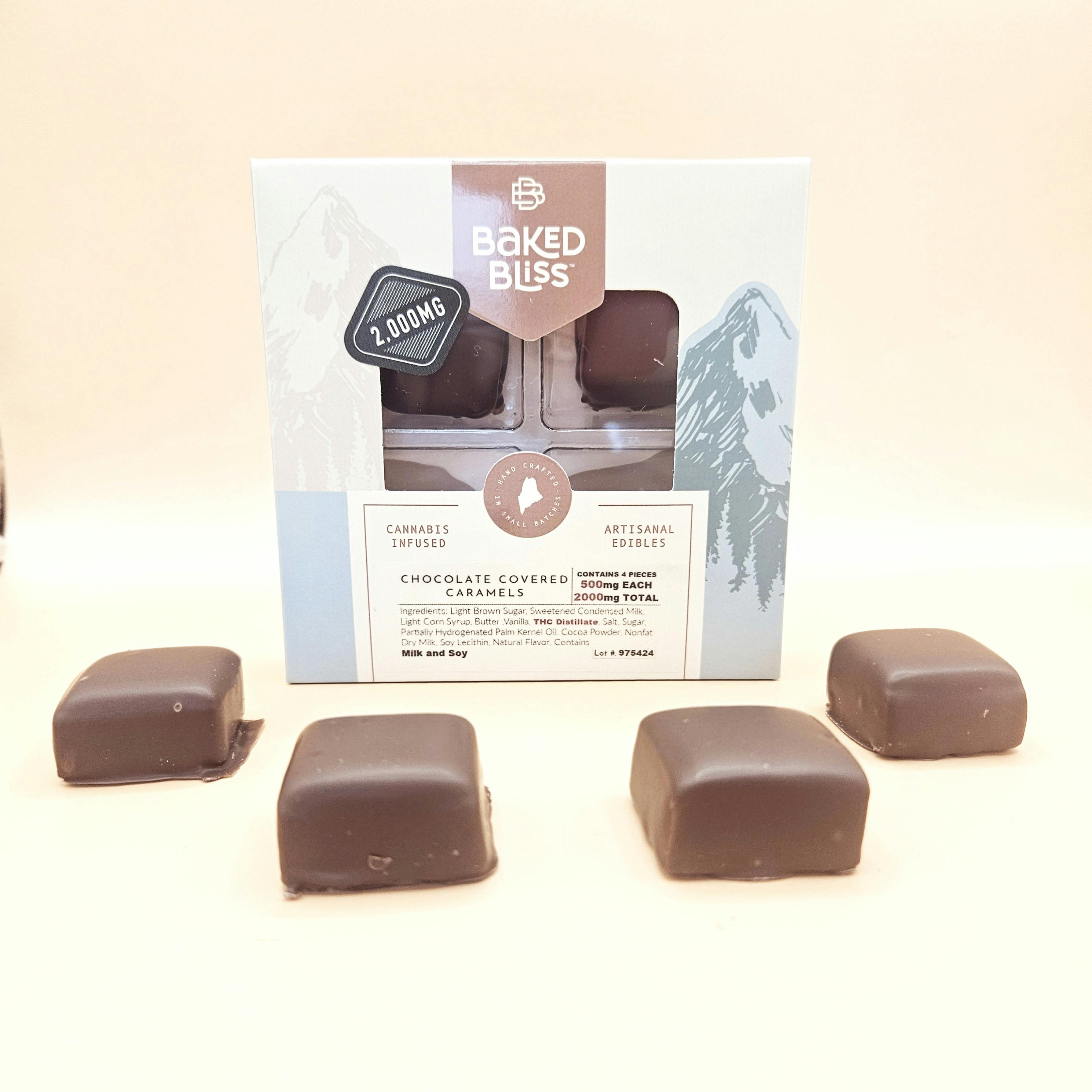 Baked Bliss 2000mg Chocolate Covered Caramels - Baked Bliss Edibles